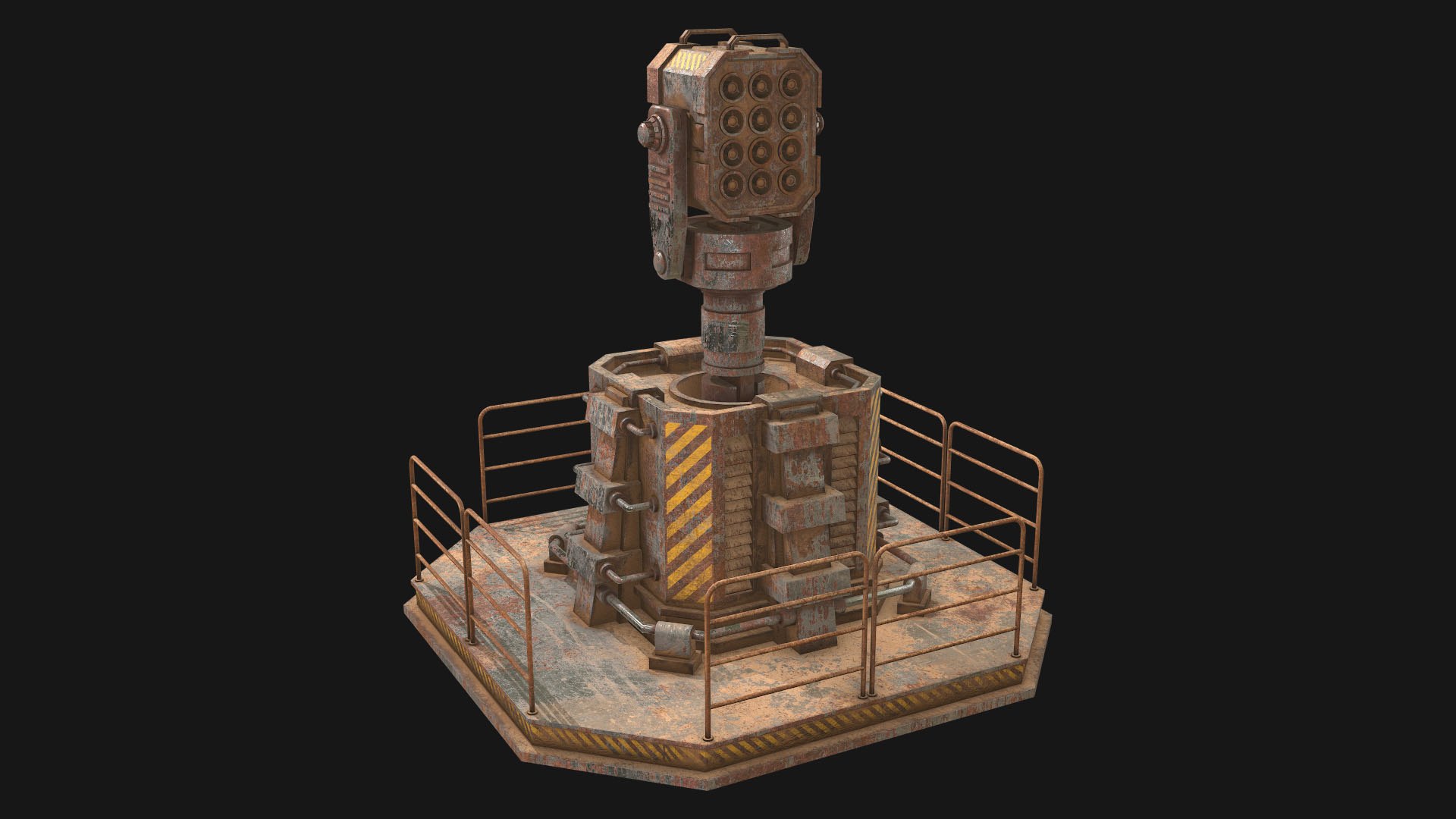 Rusty Turret-1-V1 3D Model - TurboSquid 2300228
