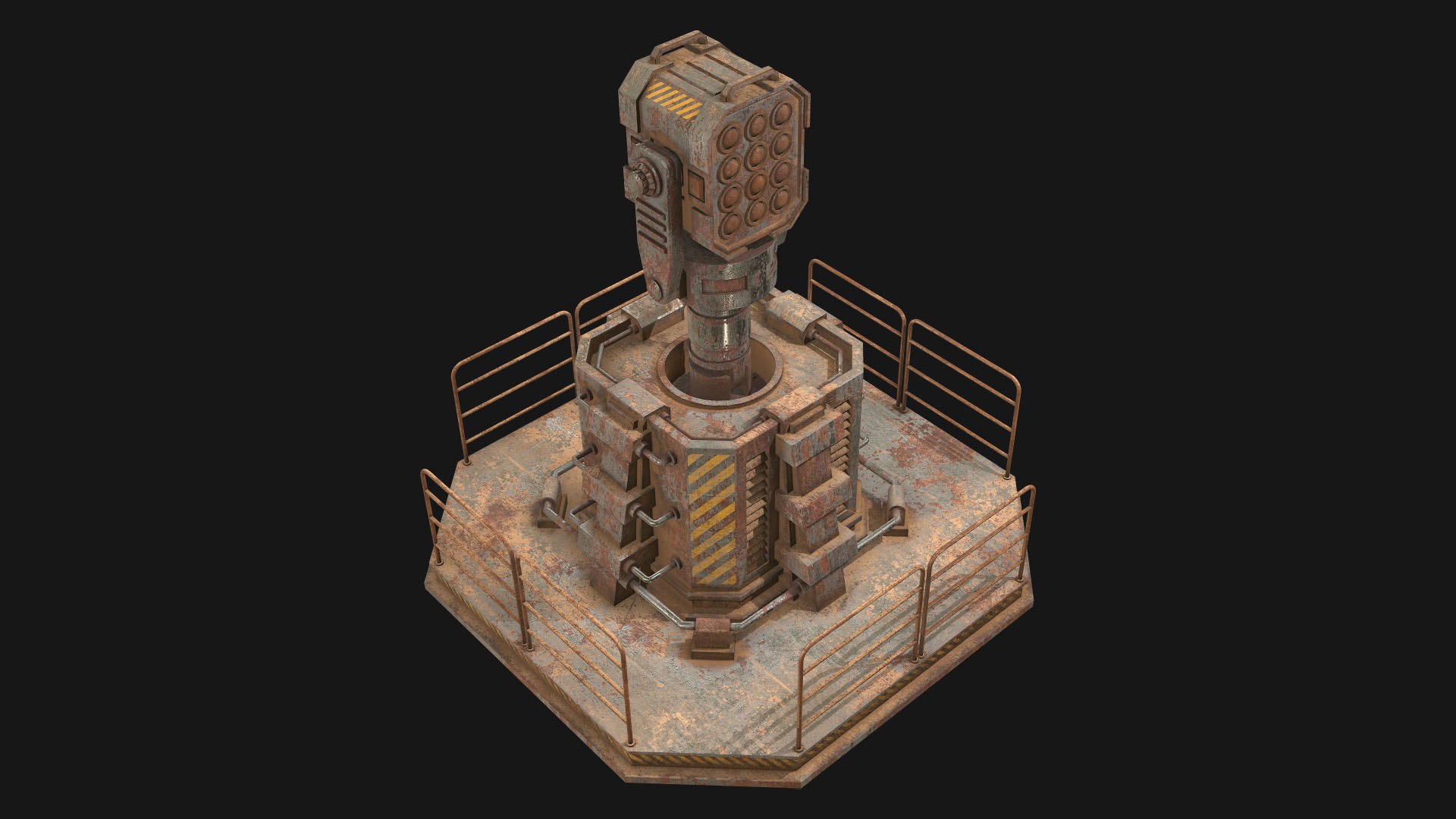 Rusty Turret-1-V1 3D Model - TurboSquid 2300228