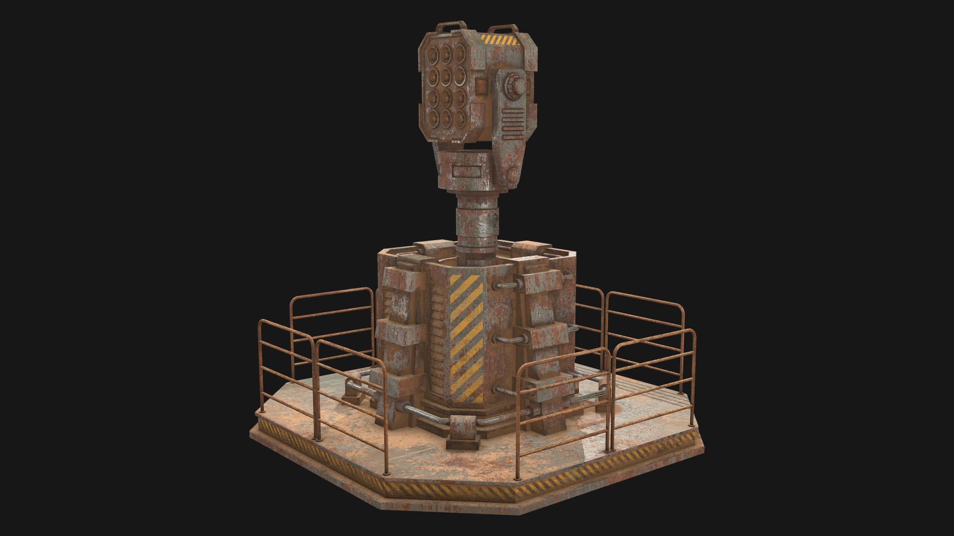 Rusty Turret-1-V1 3D Model - TurboSquid 2300228