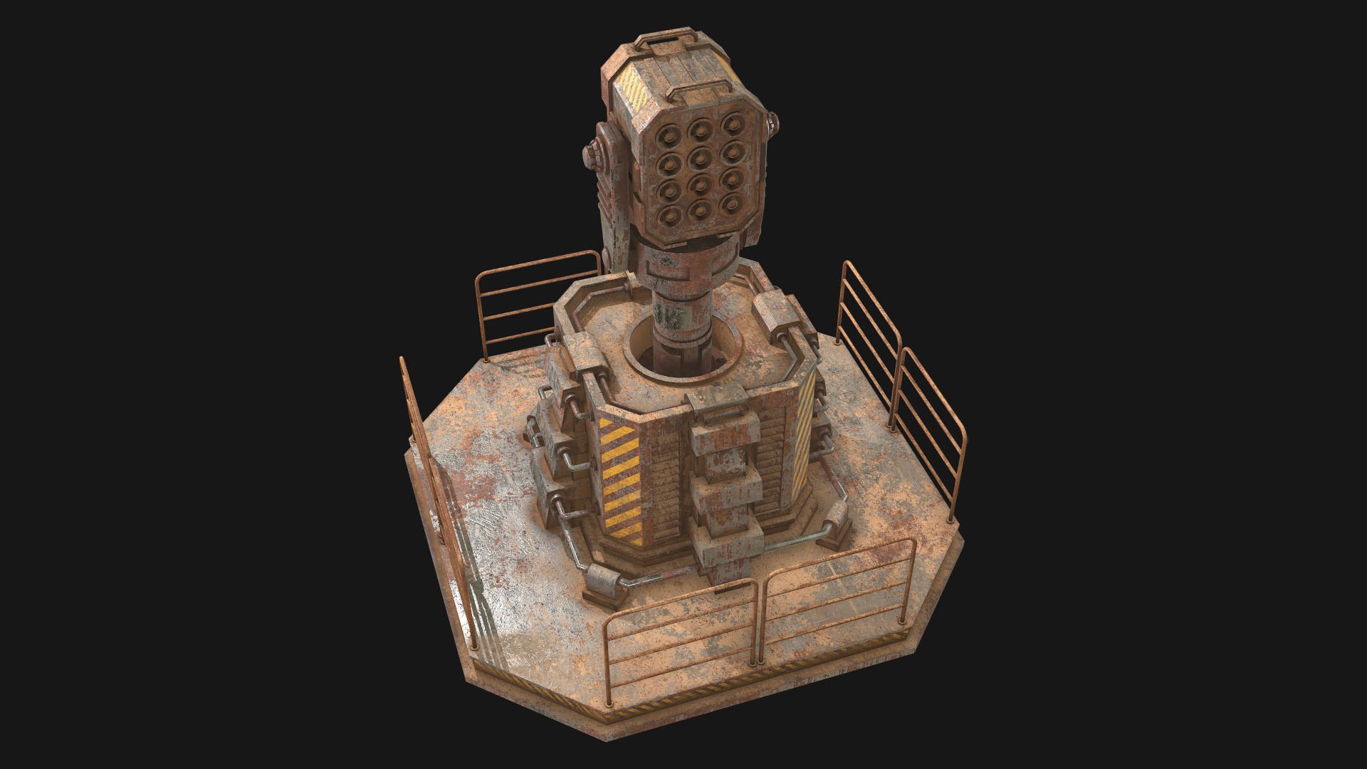 Rusty Turret-1-V1 3D Model - TurboSquid 2300228