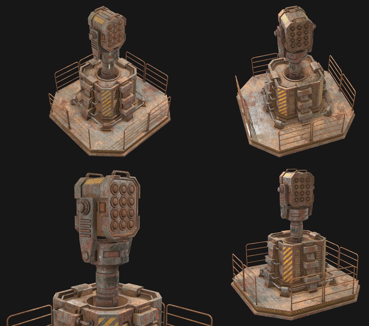 Rusty Turret-1-V1 3D Model - TurboSquid 2300228