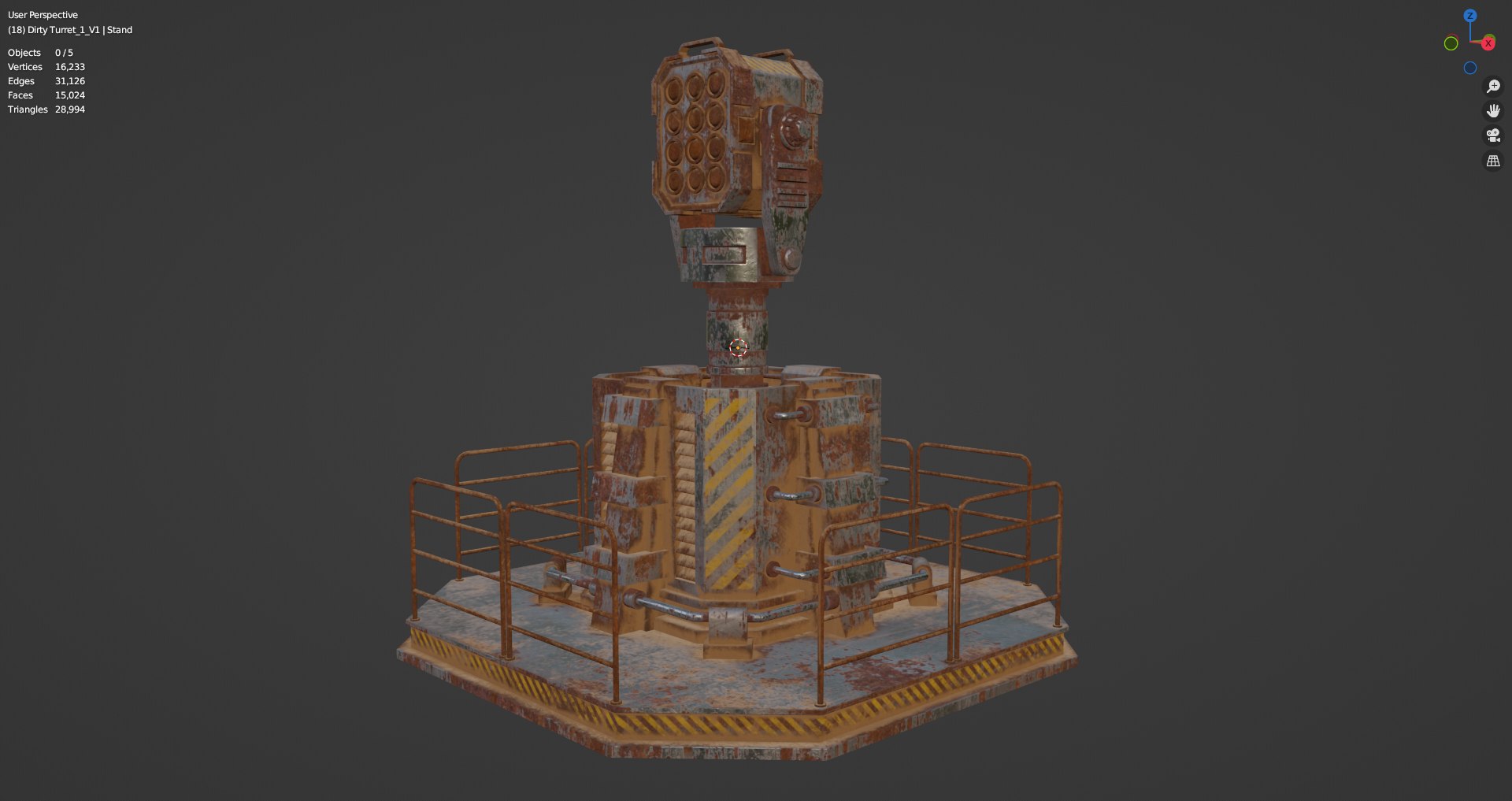 Rusty Turret-1-V1 3D Model - TurboSquid 2300228
