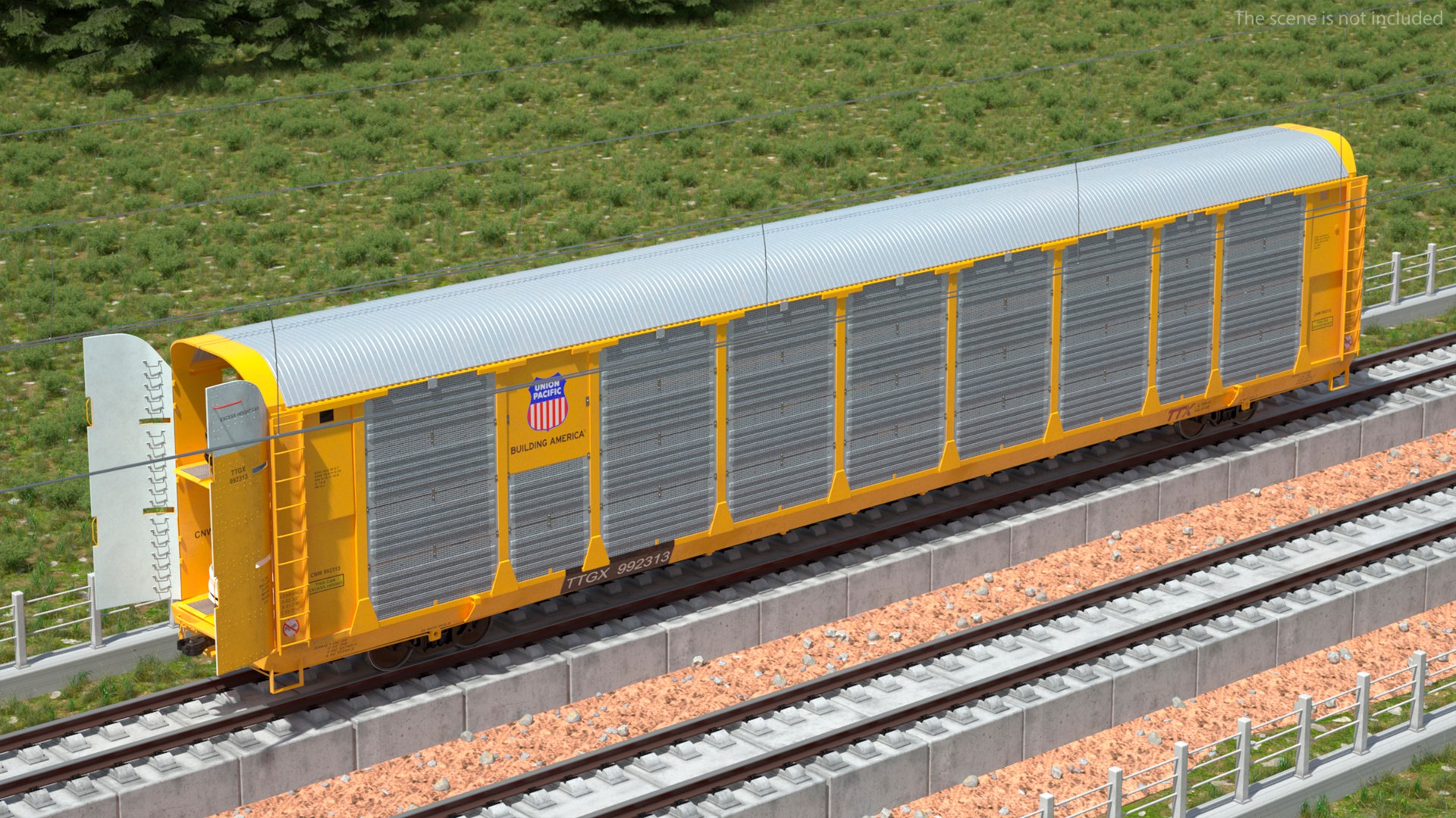 3D Autorack Railroad Car With Electric Cars Model - TurboSquid 2307412