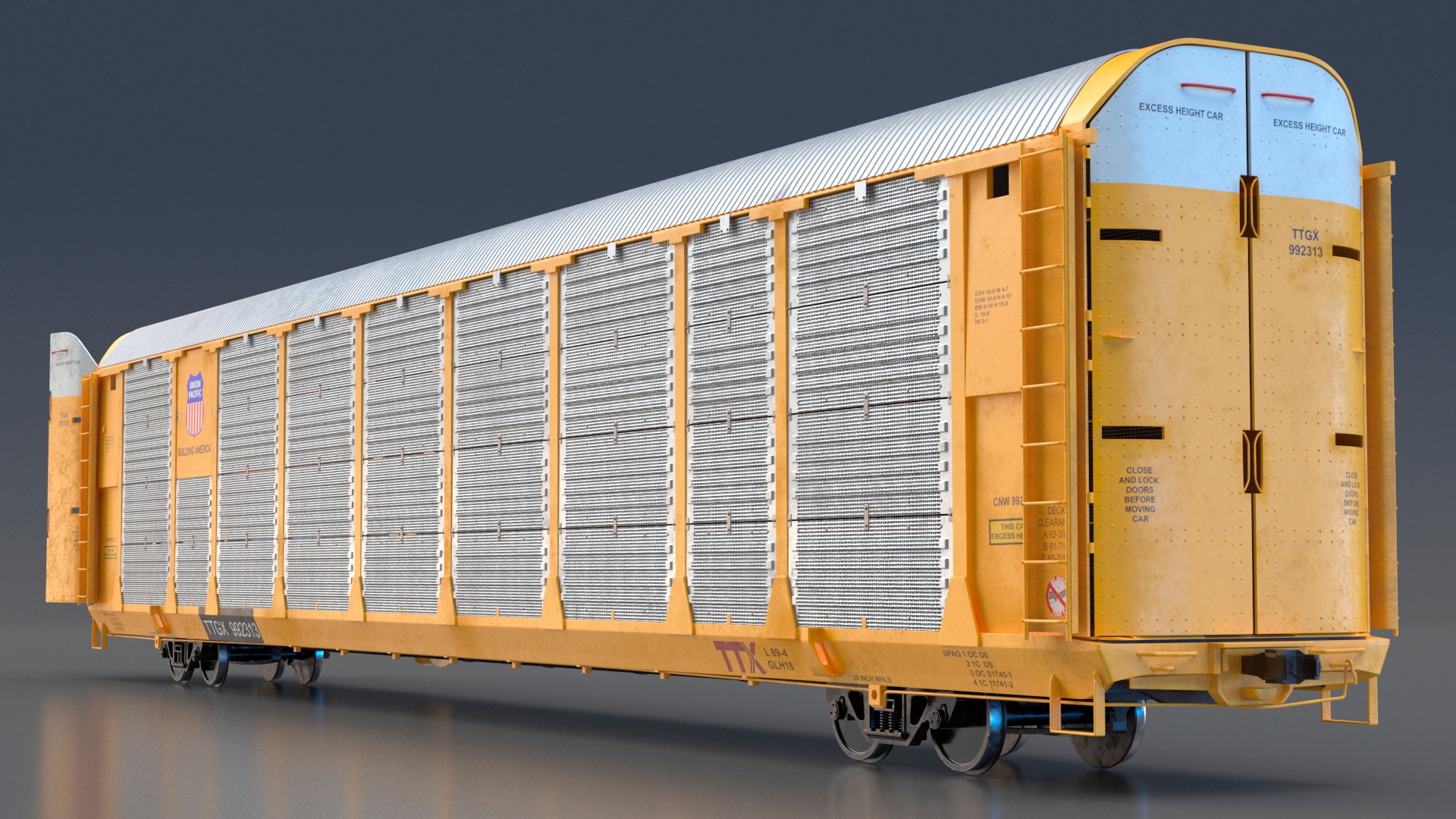 3D Autorack Railroad Car With Electric Cars Model - TurboSquid 2307412