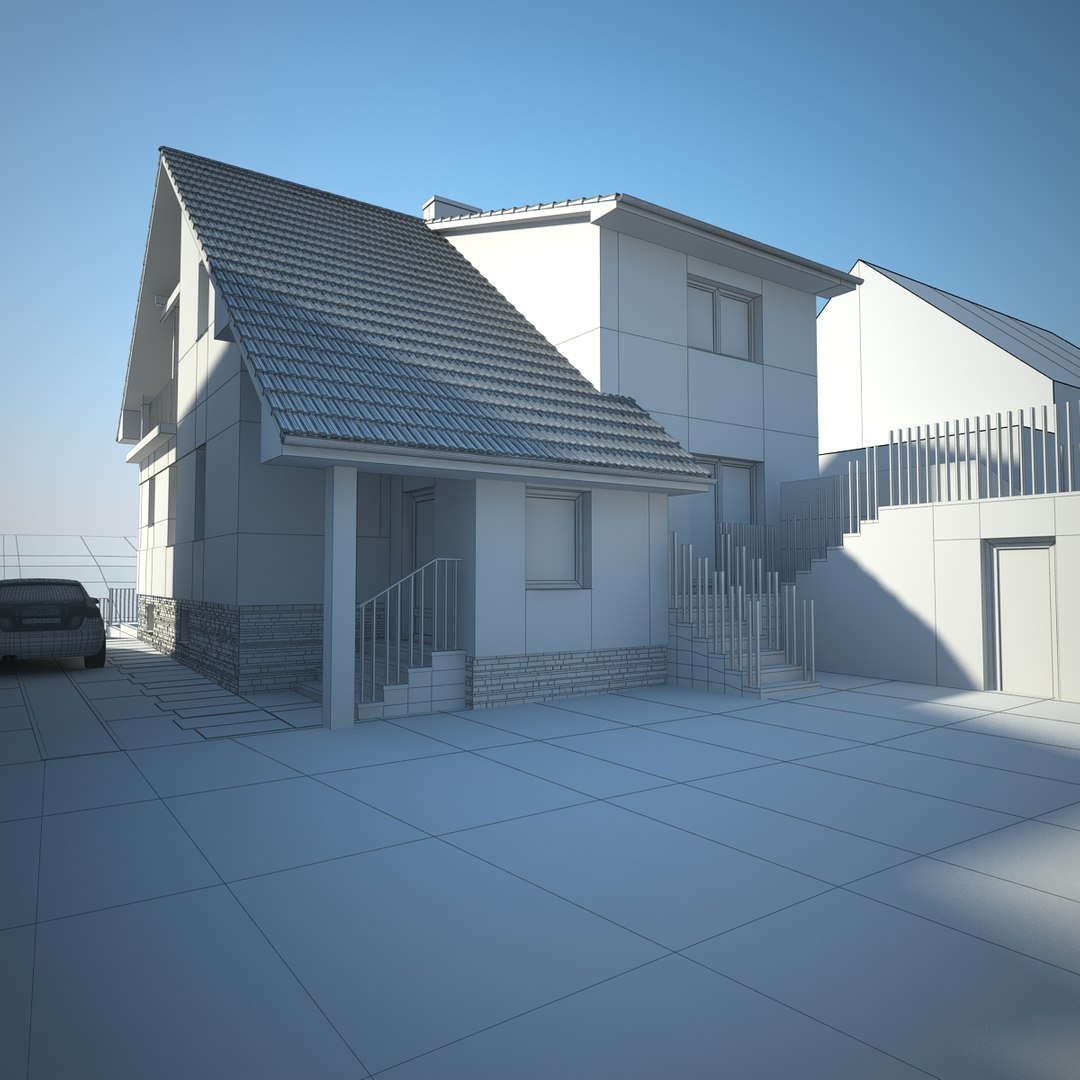 family house exterior 3d max
