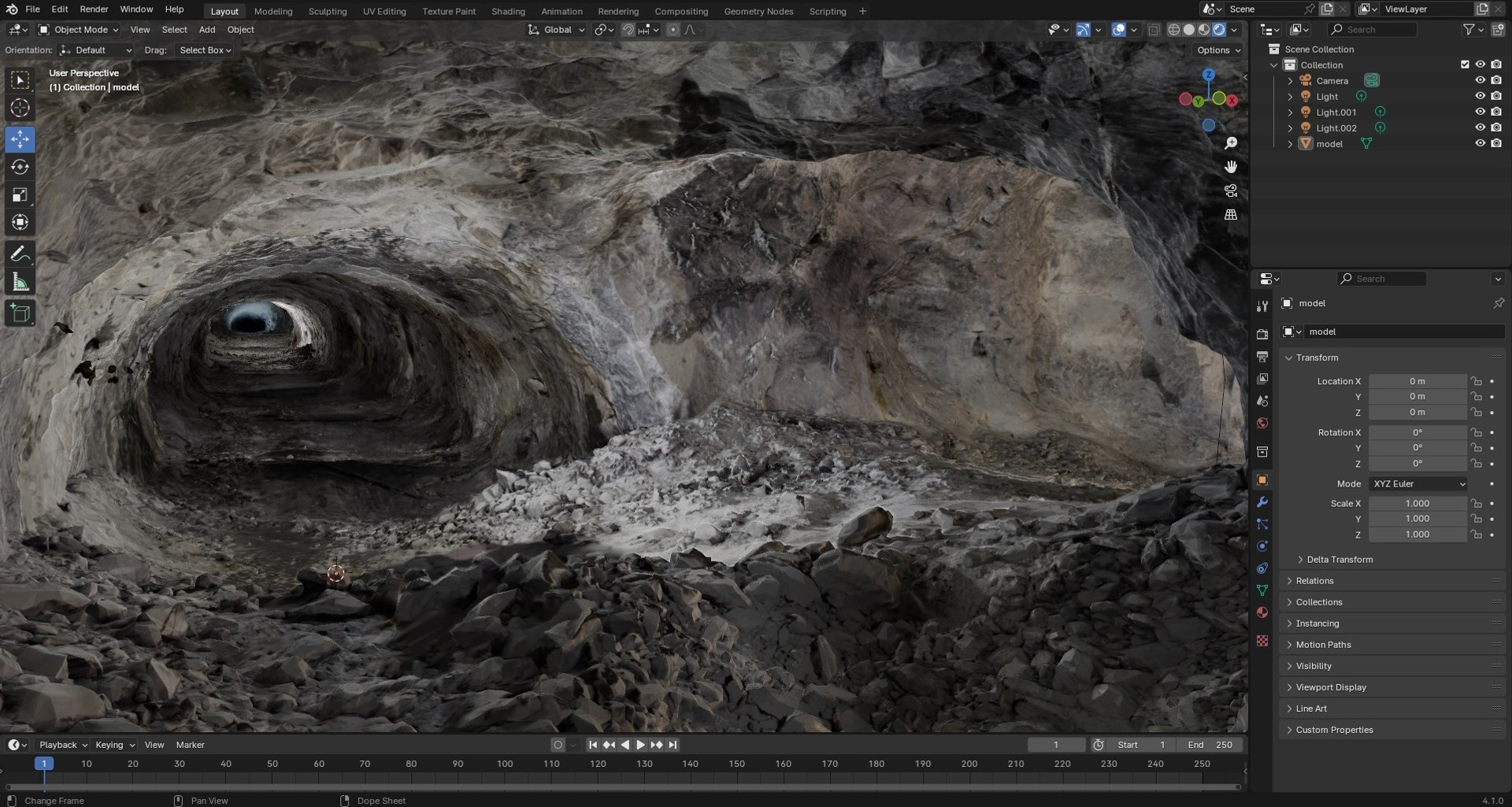 Old Underground Mine Excavation - White 3D Model - TurboSquid 2338458