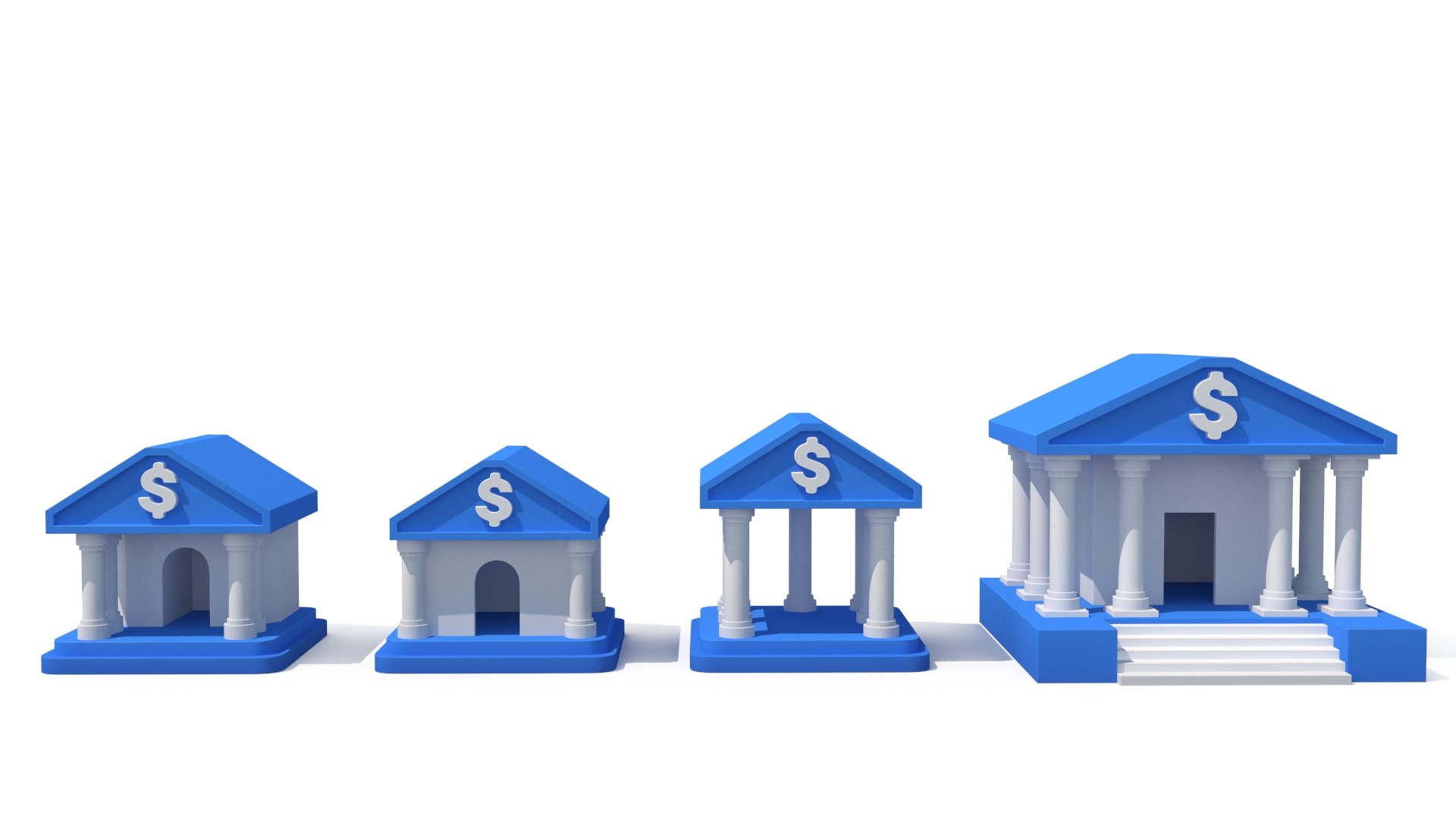 3D Cartoon Banks - TurboSquid 2365588