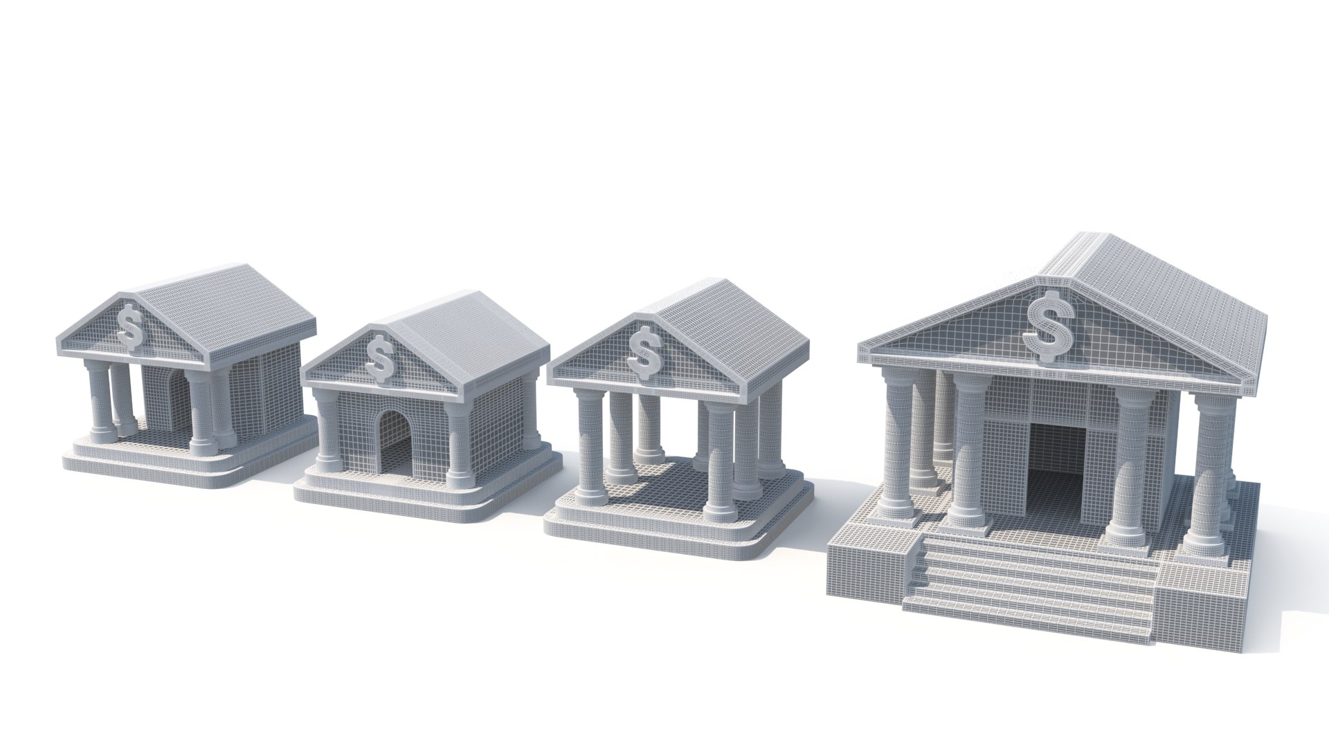 3D Cartoon Banks - TurboSquid 2365588