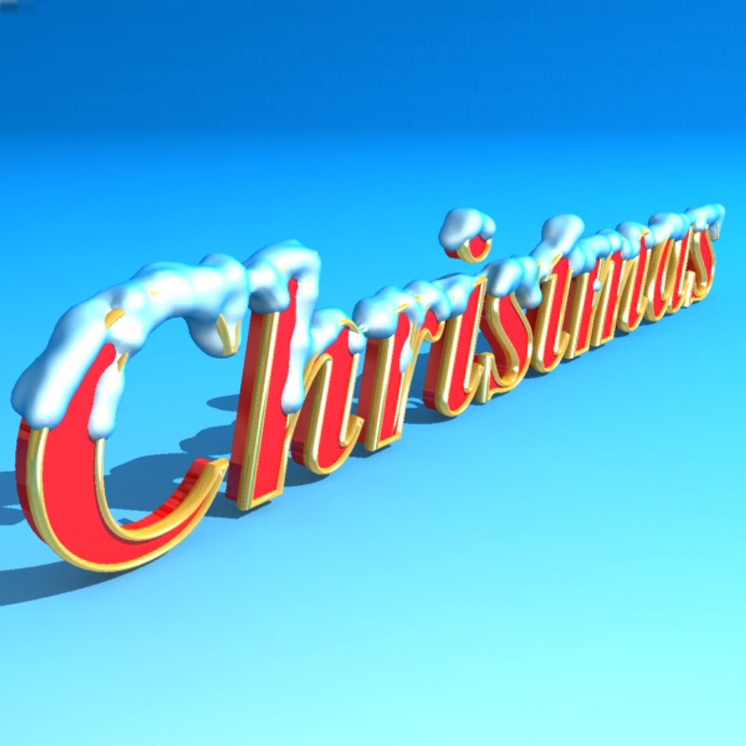 Christmas Logo Snow 3d Model