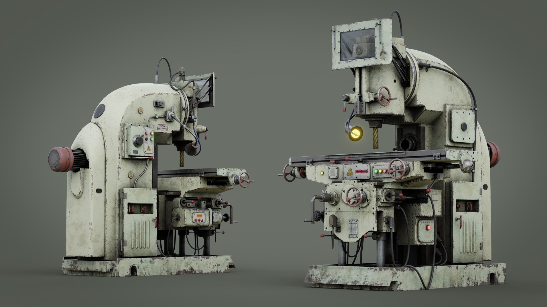 Animated Milling Machine Realtime 3D Model - TurboSquid 2249711