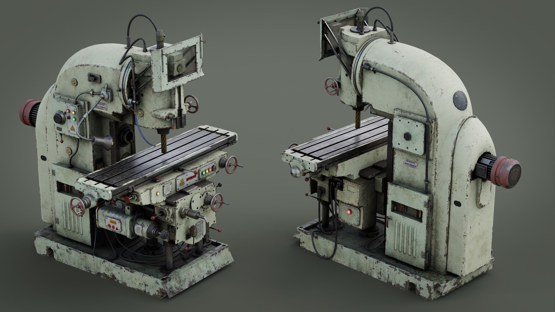 Animated Milling Machine Realtime 3D Model - TurboSquid 2249711