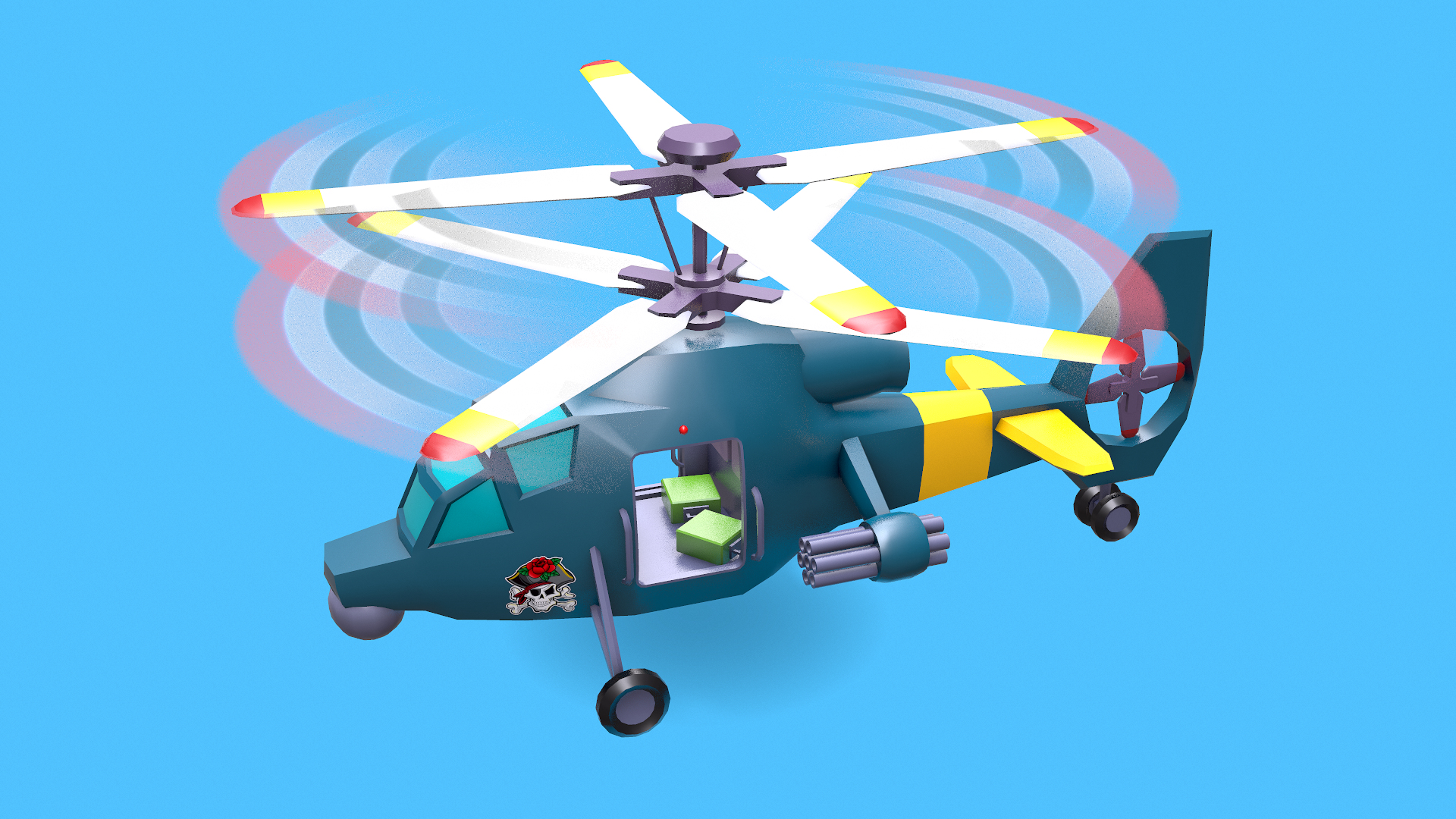 3D 3 Cartoon Helicopters - TurboSquid 2104439