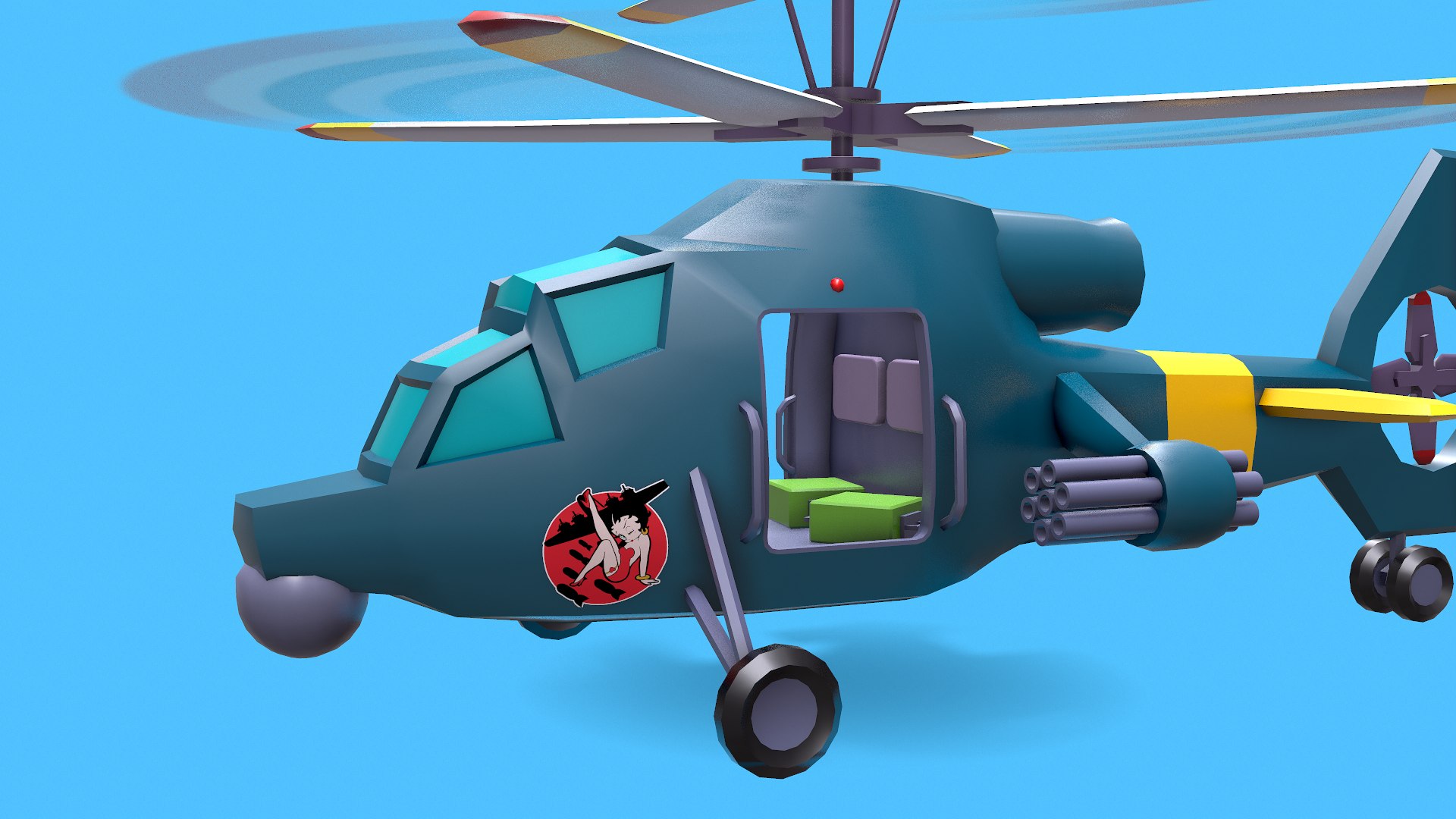 3D 3 Cartoon Helicopters - TurboSquid 2104439