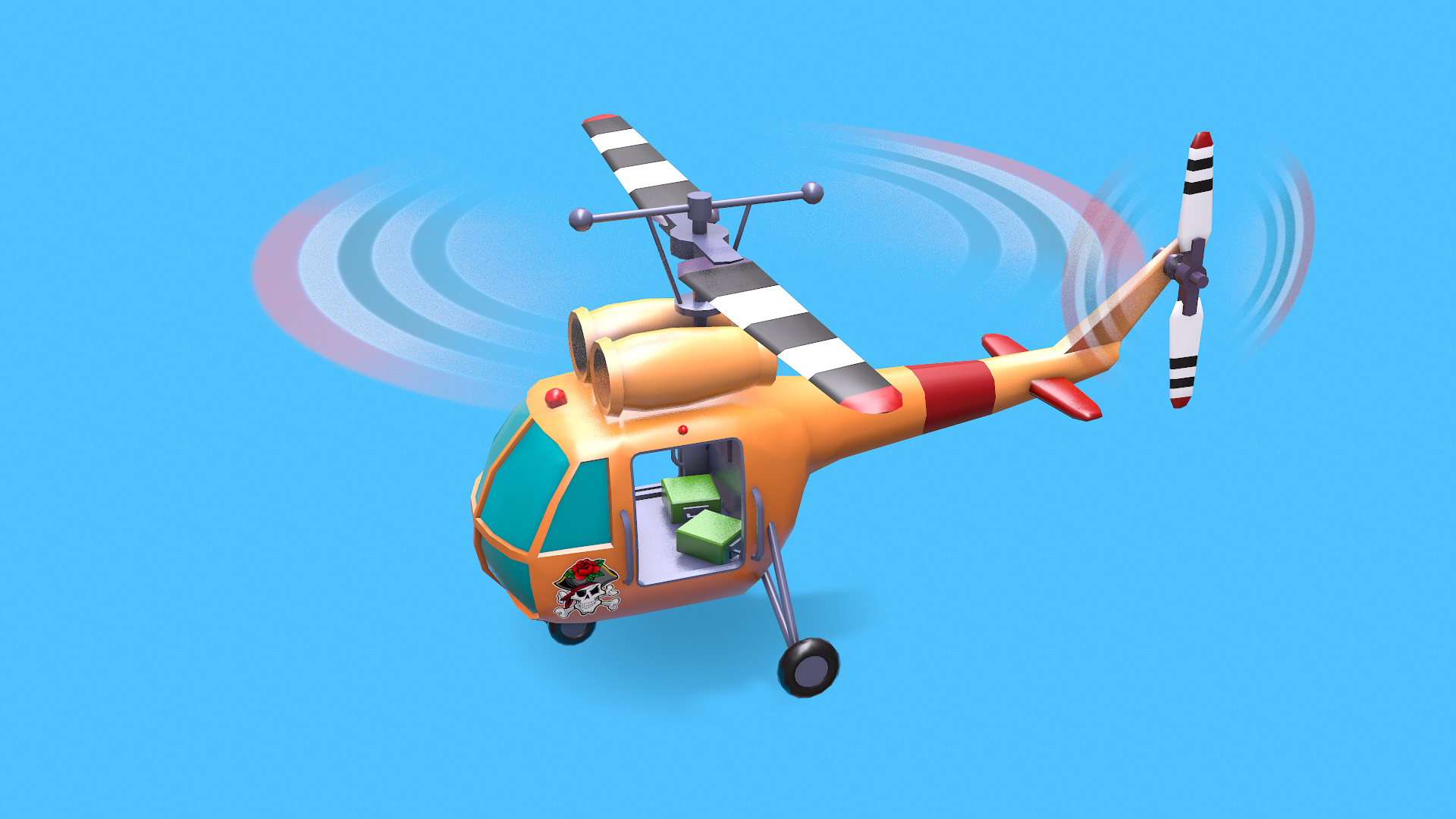3D 3 Cartoon Helicopters - TurboSquid 2104439
