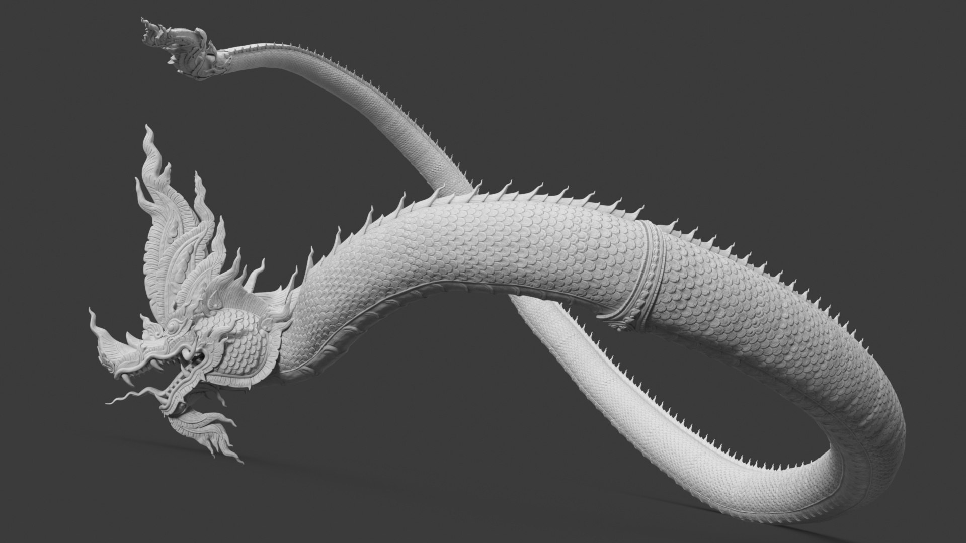 Serpent Dragon White Rigged For Maya Model - TurboSquid 2334190
