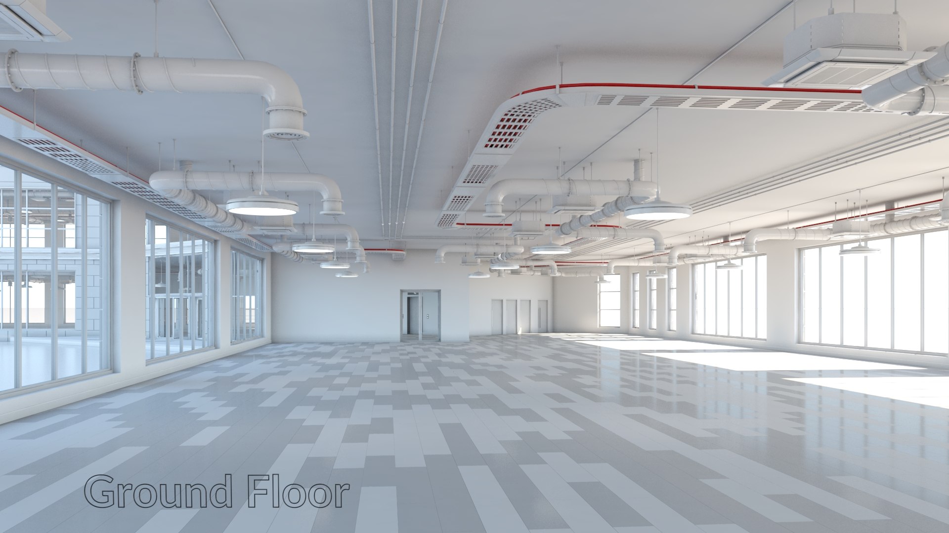 Office Building Interior Exterior 3D - TurboSquid 1691062