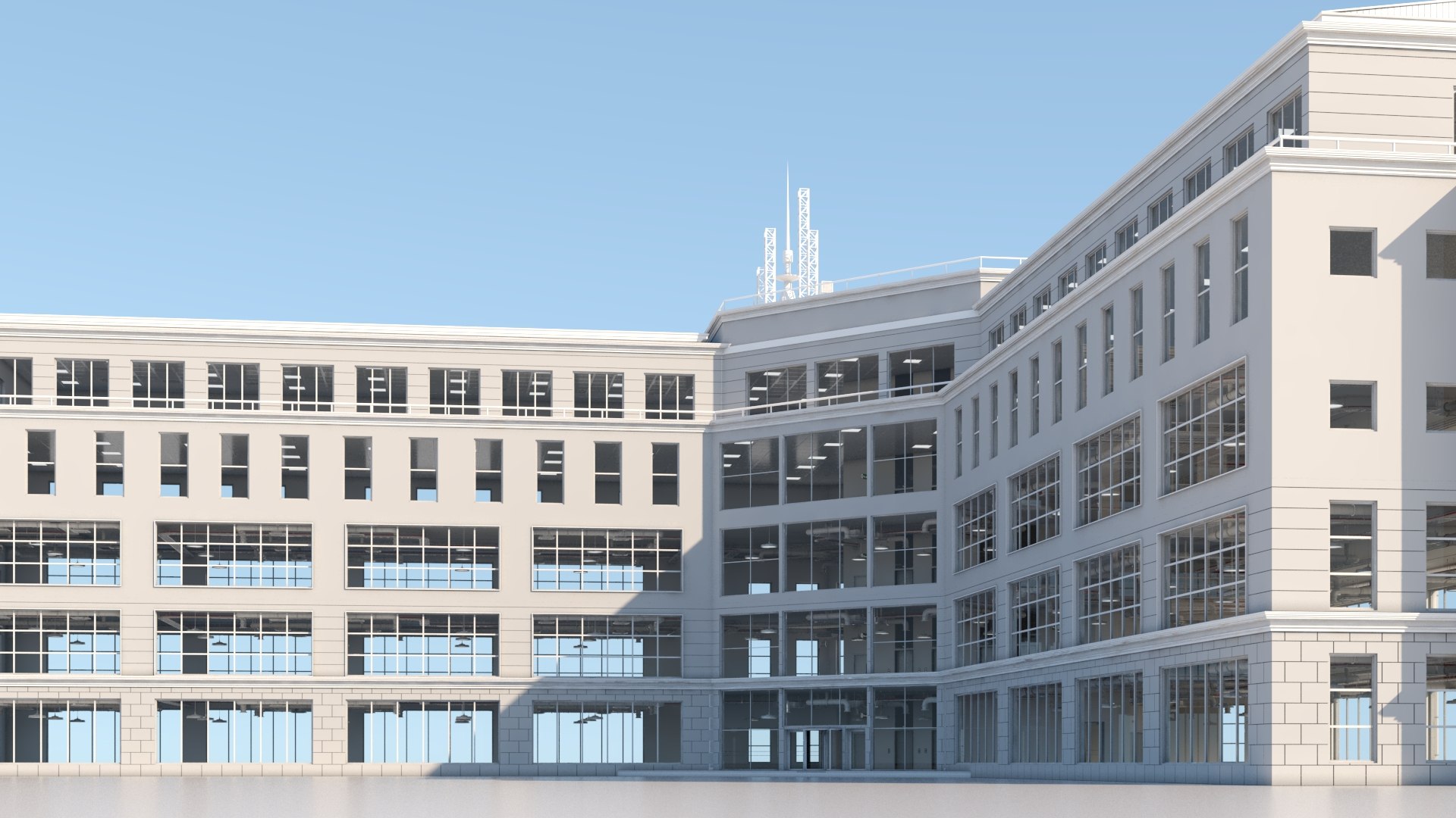 Office Building Interior Exterior 3D - TurboSquid 1691062