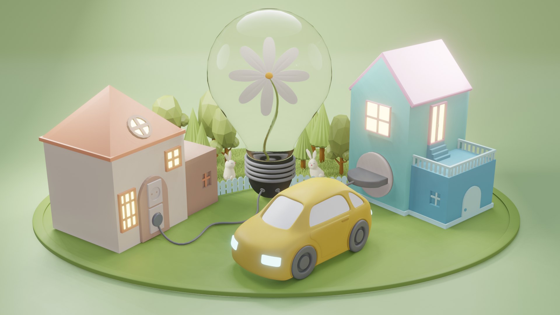 3D Model Eco Green Village Concept - TurboSquid 2056077