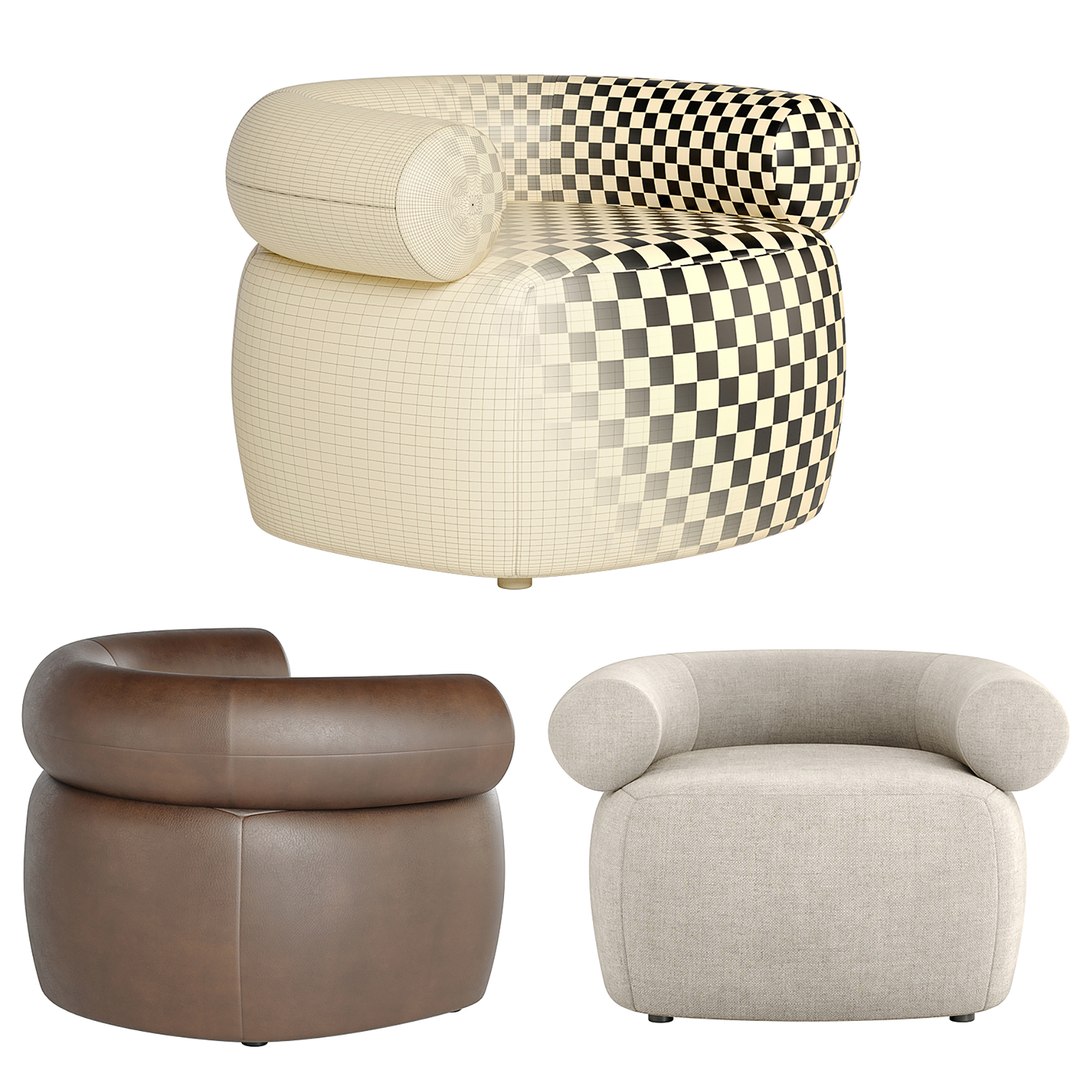 Sarah Ellison Huggy Armchair 3D - TurboSquid 2197383