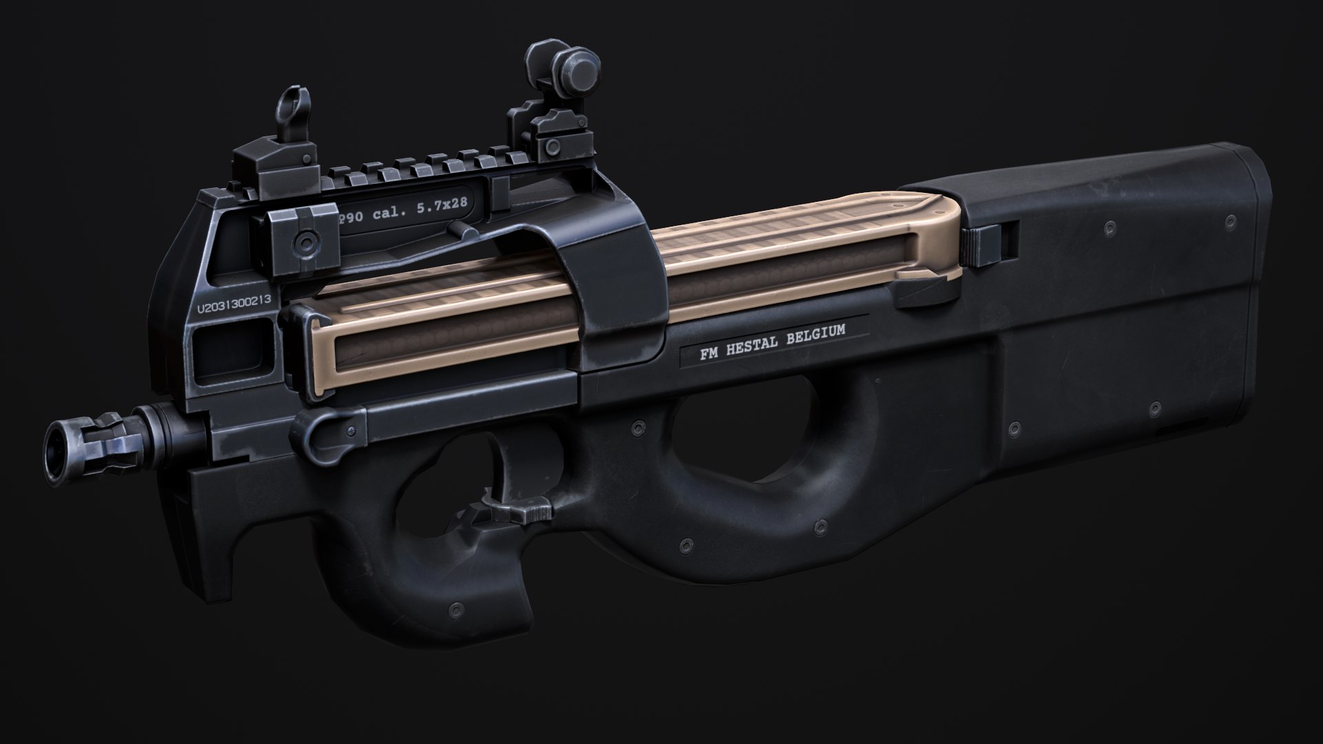 3D P90 Submachine Gun - LowPoly Mobile Ready Model - TurboSquid 1977501