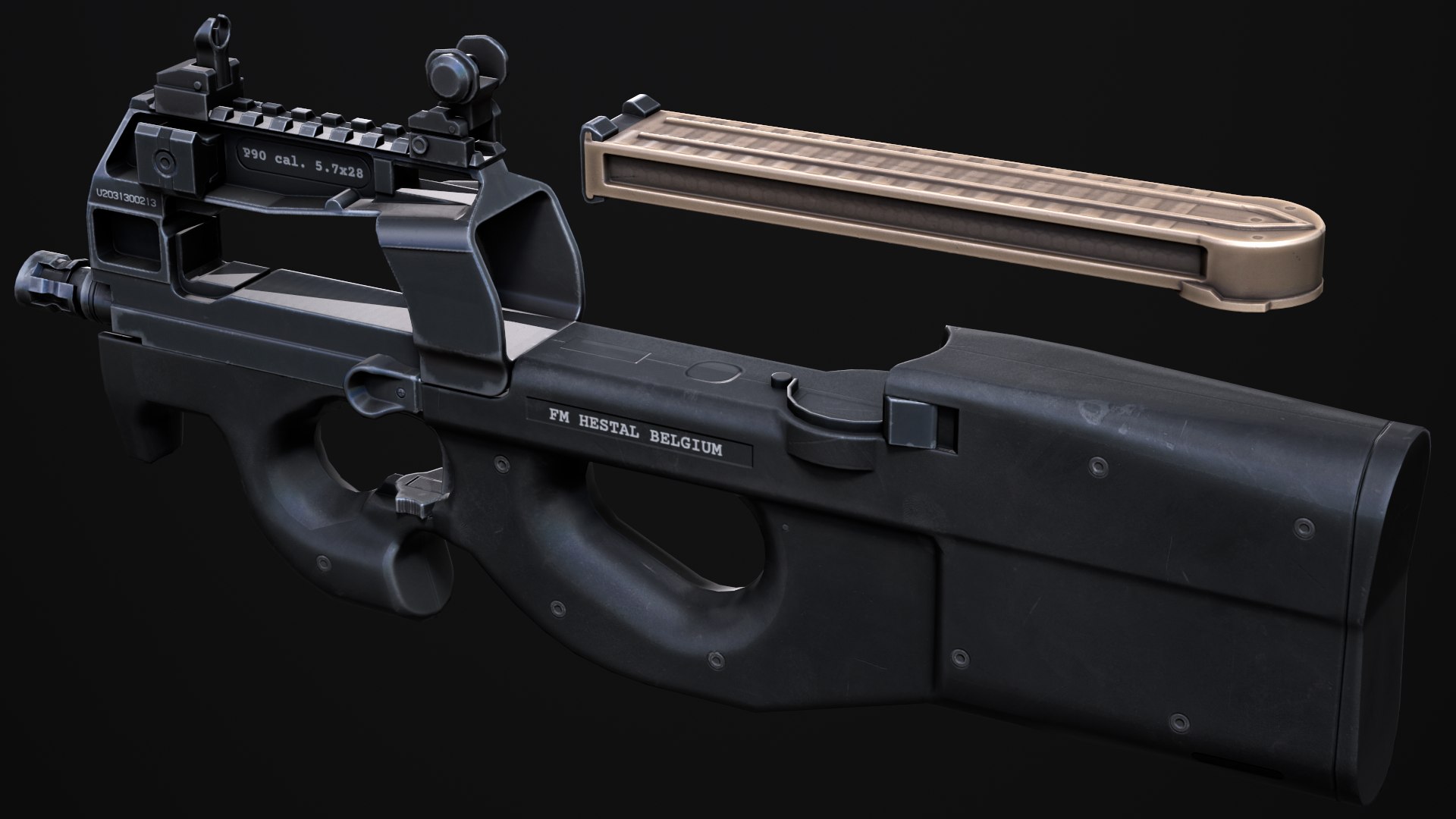 3D P90 Submachine Gun - LowPoly Mobile Ready Model - TurboSquid 1977501