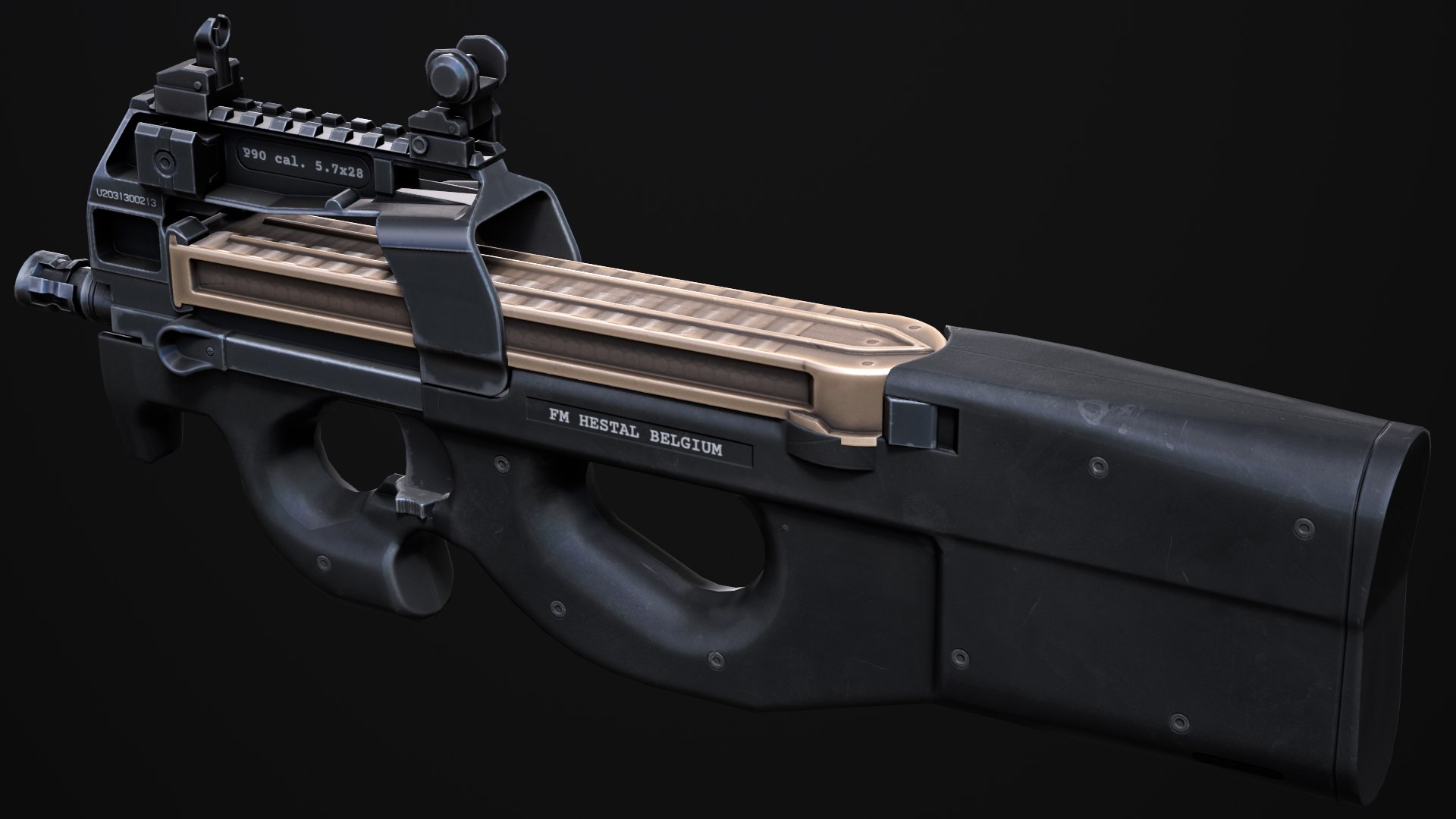 3D P90 Submachine Gun - LowPoly Mobile Ready Model - TurboSquid 1977501