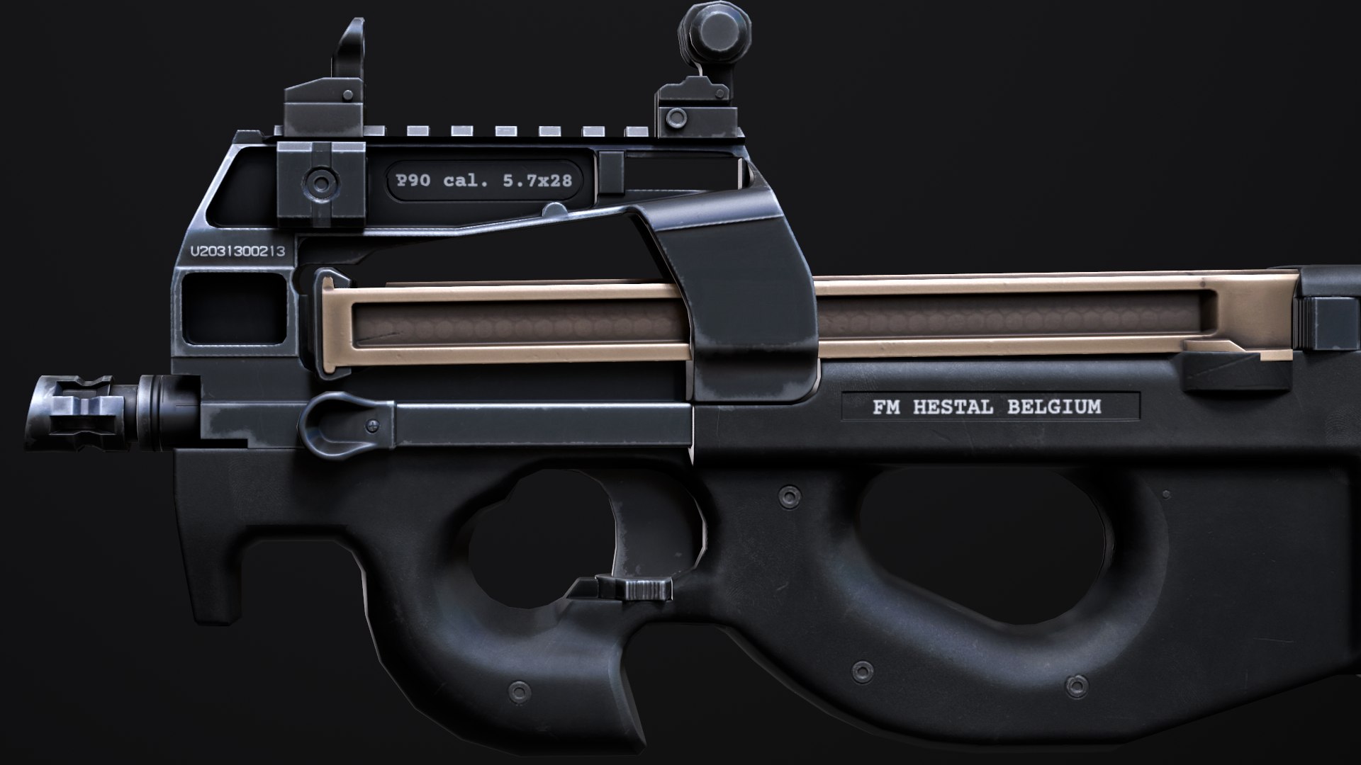 3D P90 Submachine Gun - LowPoly Mobile Ready Model - TurboSquid 1977501