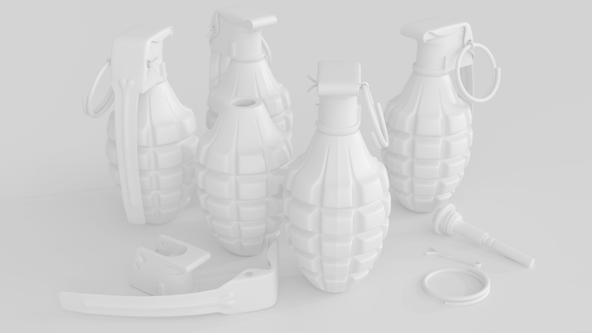 3D Used American Mk2 Fragmentation Hand Grenade - TurboSquid 2334806