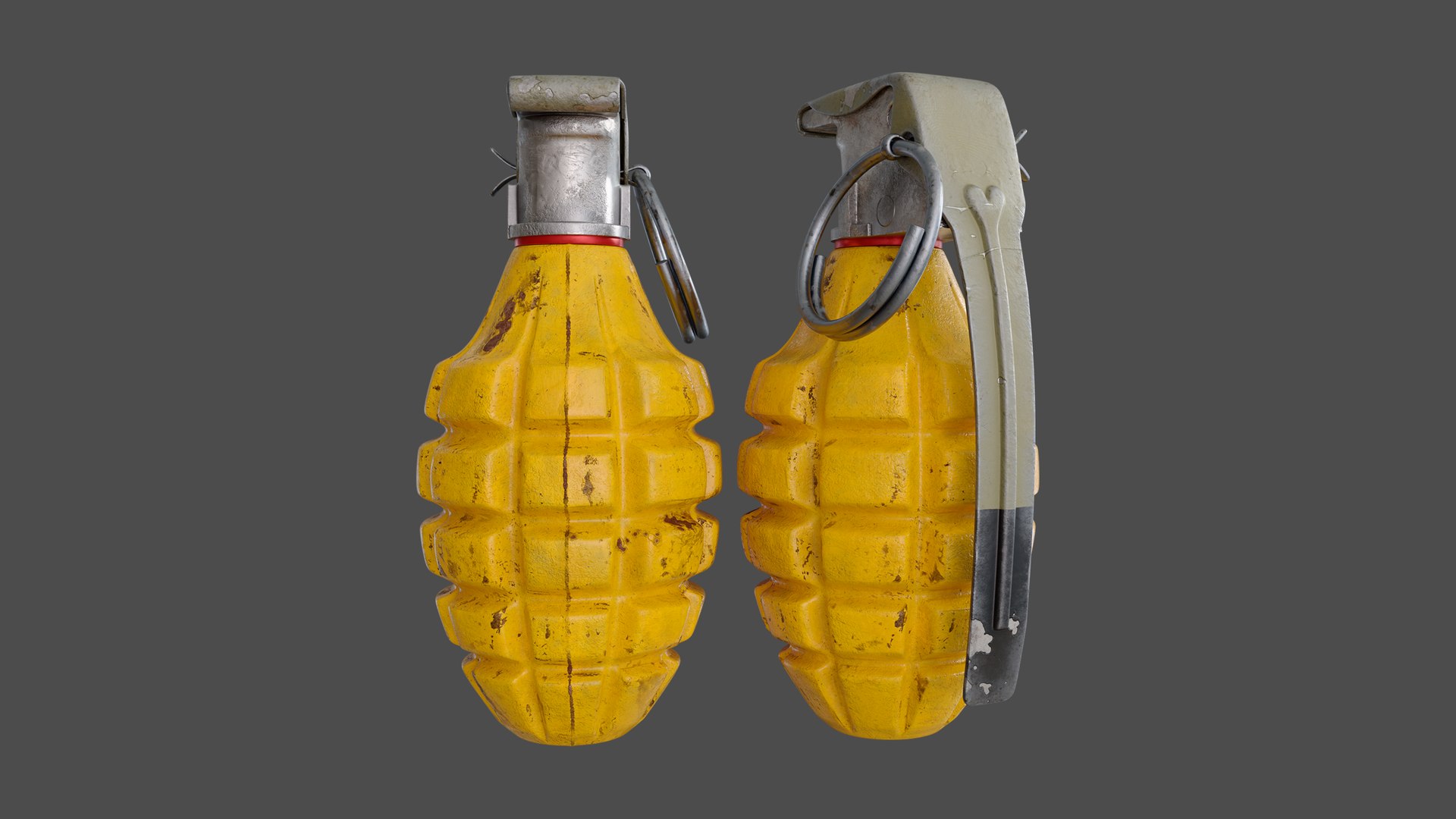3D Used American Mk2 Fragmentation Hand Grenade - TurboSquid 2334806