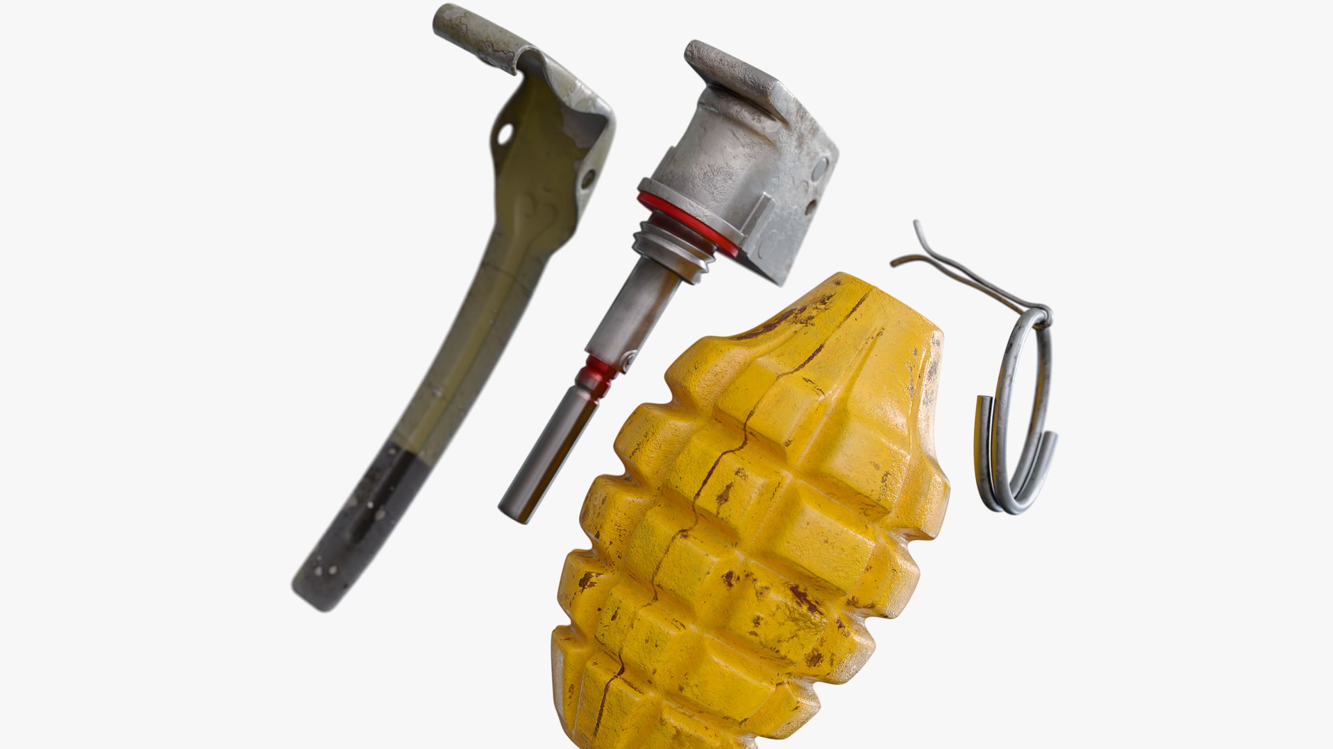 3D Used American Mk2 Fragmentation Hand Grenade - TurboSquid 2334806