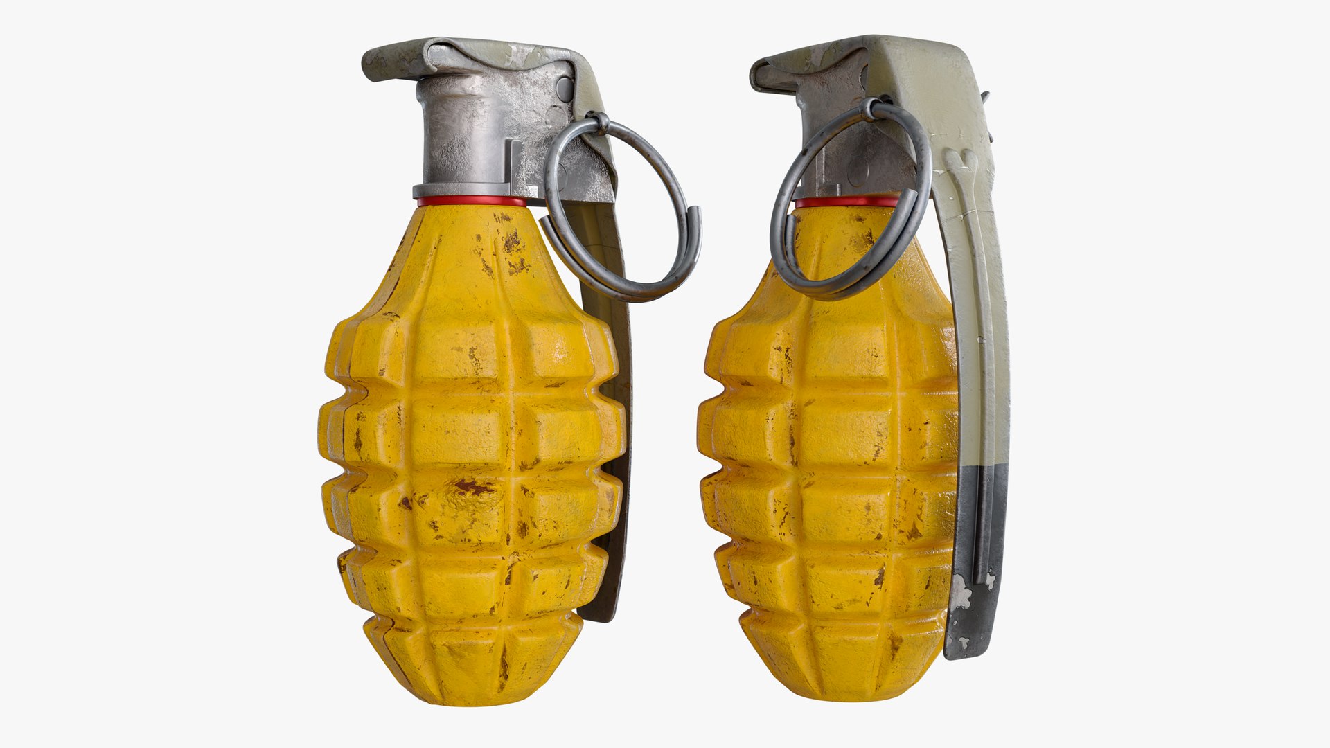 3D Used American Mk2 Fragmentation Hand Grenade - TurboSquid 2334806