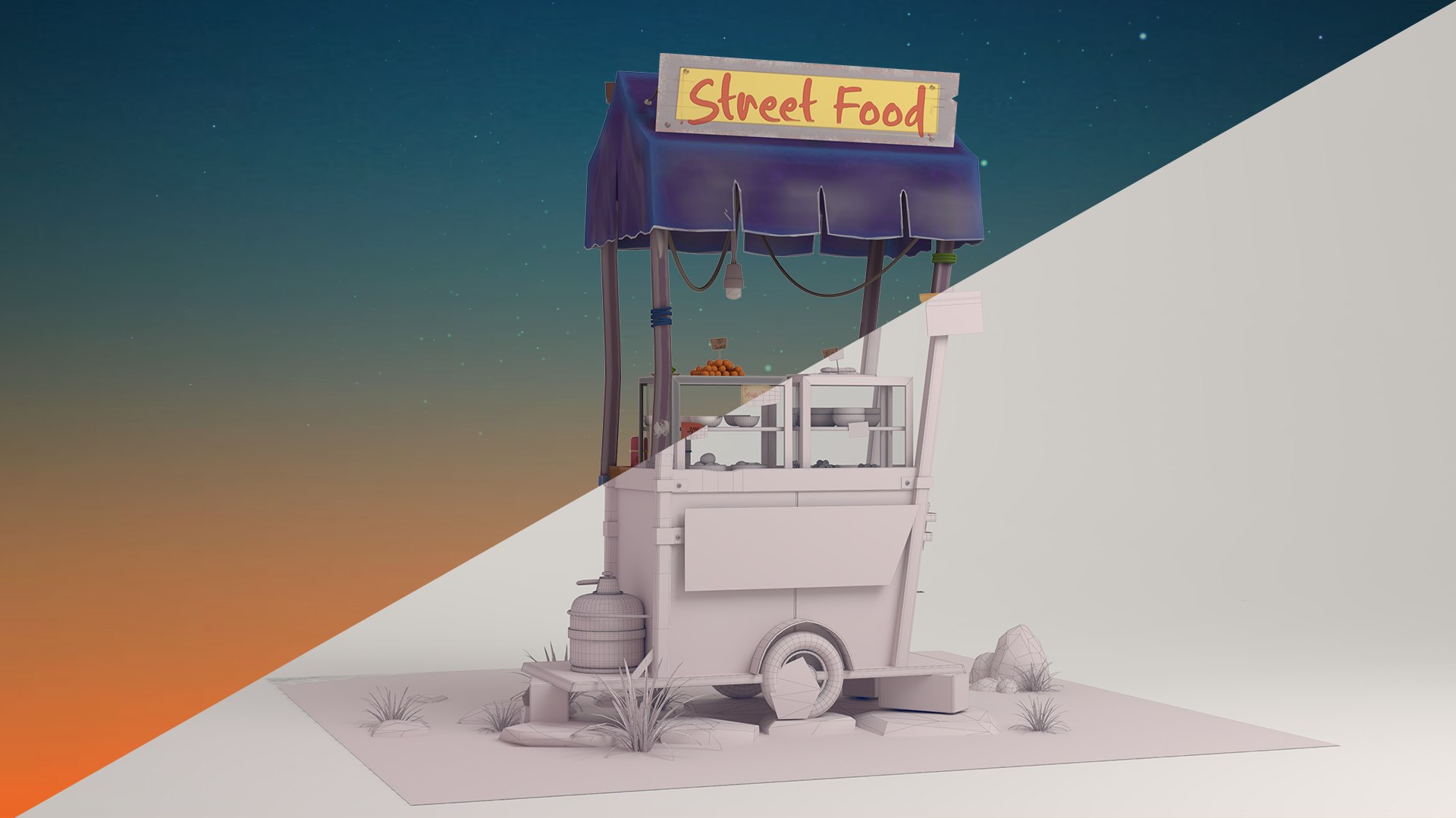 3D Street Food Cart - TurboSquid 1949860