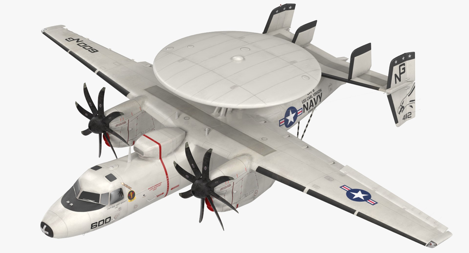 grumman e-2 hawkeye tactical 3d model