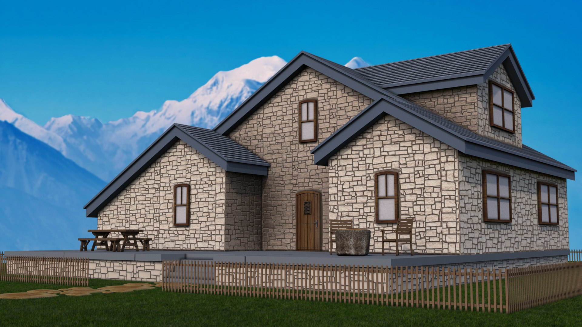 Stone House Model - TurboSquid 1824025