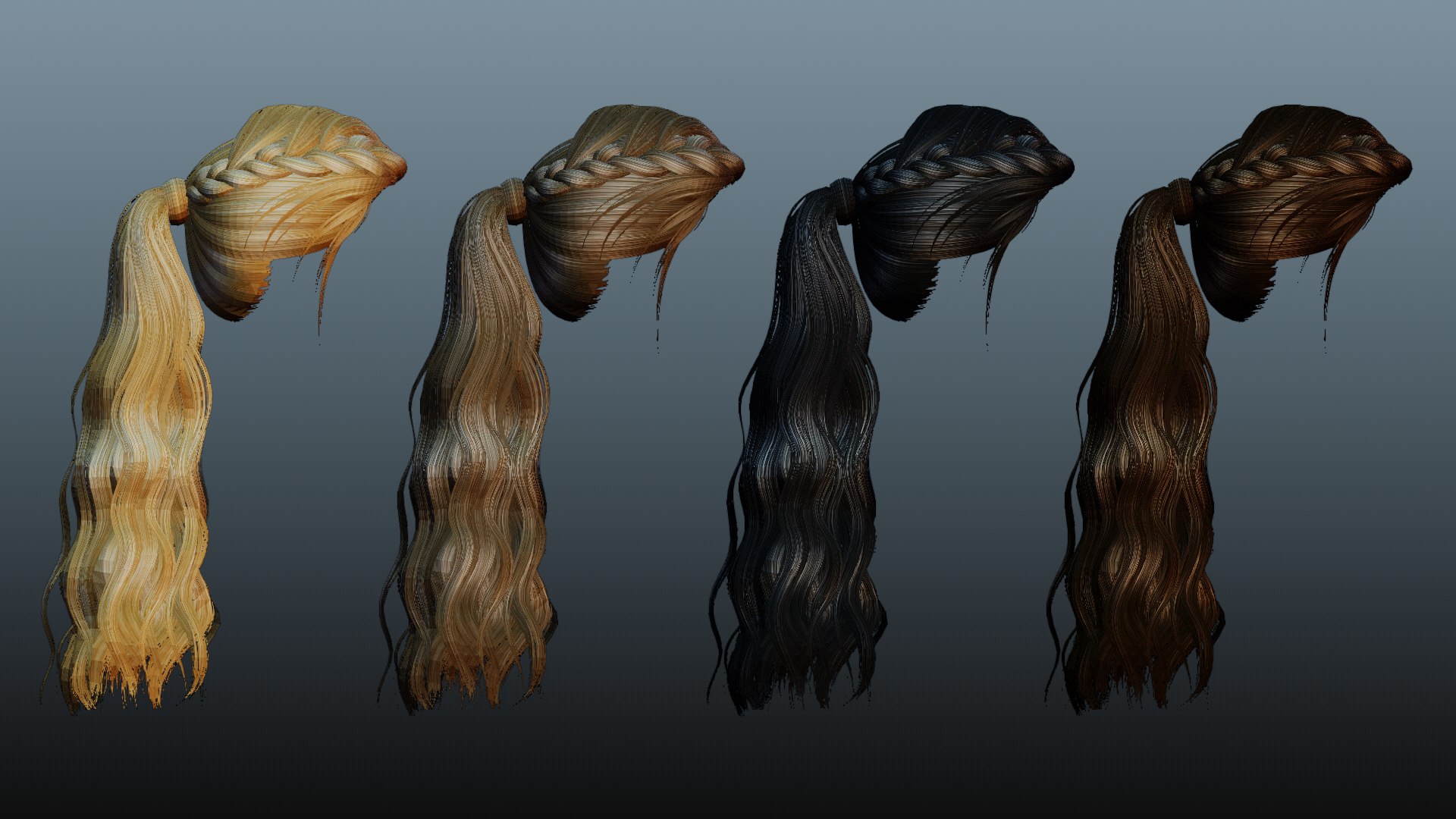 Female Long Hair Low Poly 4 Colors Model - TurboSquid 2129376
