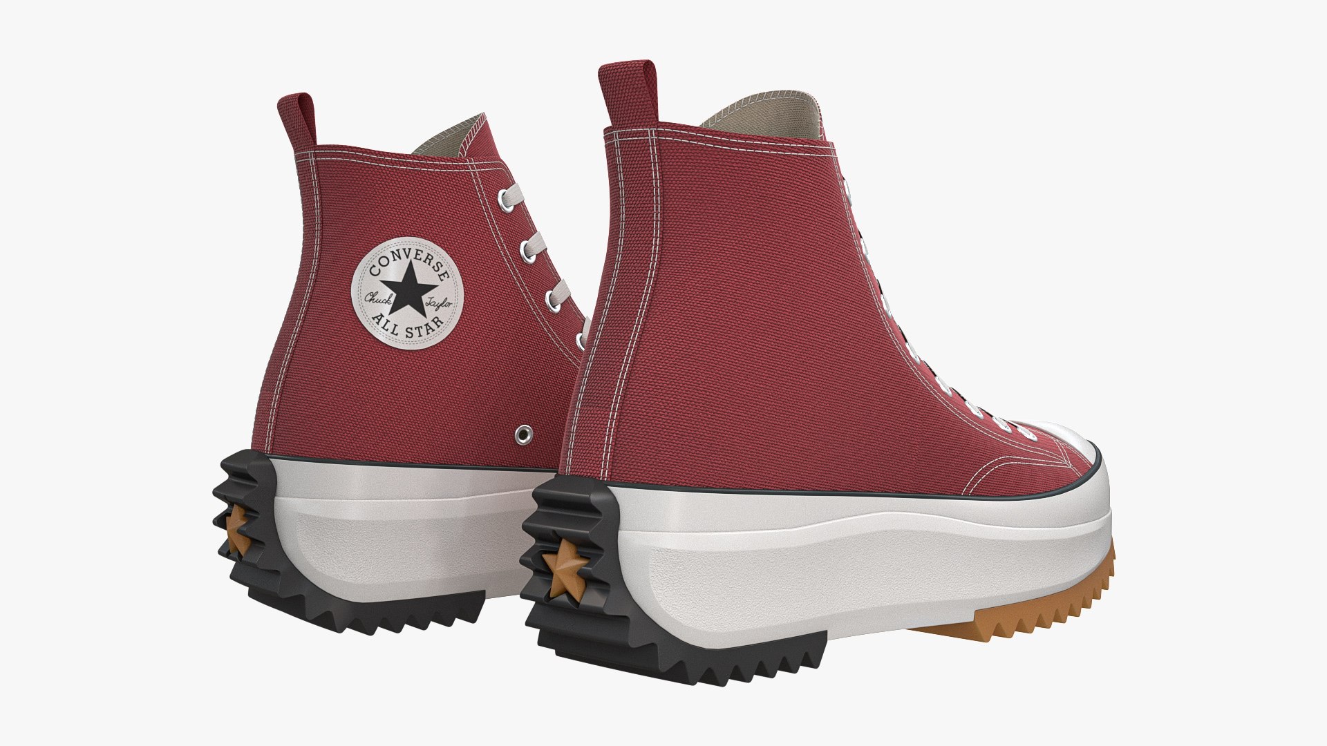 Converse Run Star Hike Platform High Top Red 3D model - TurboSquid 2130549