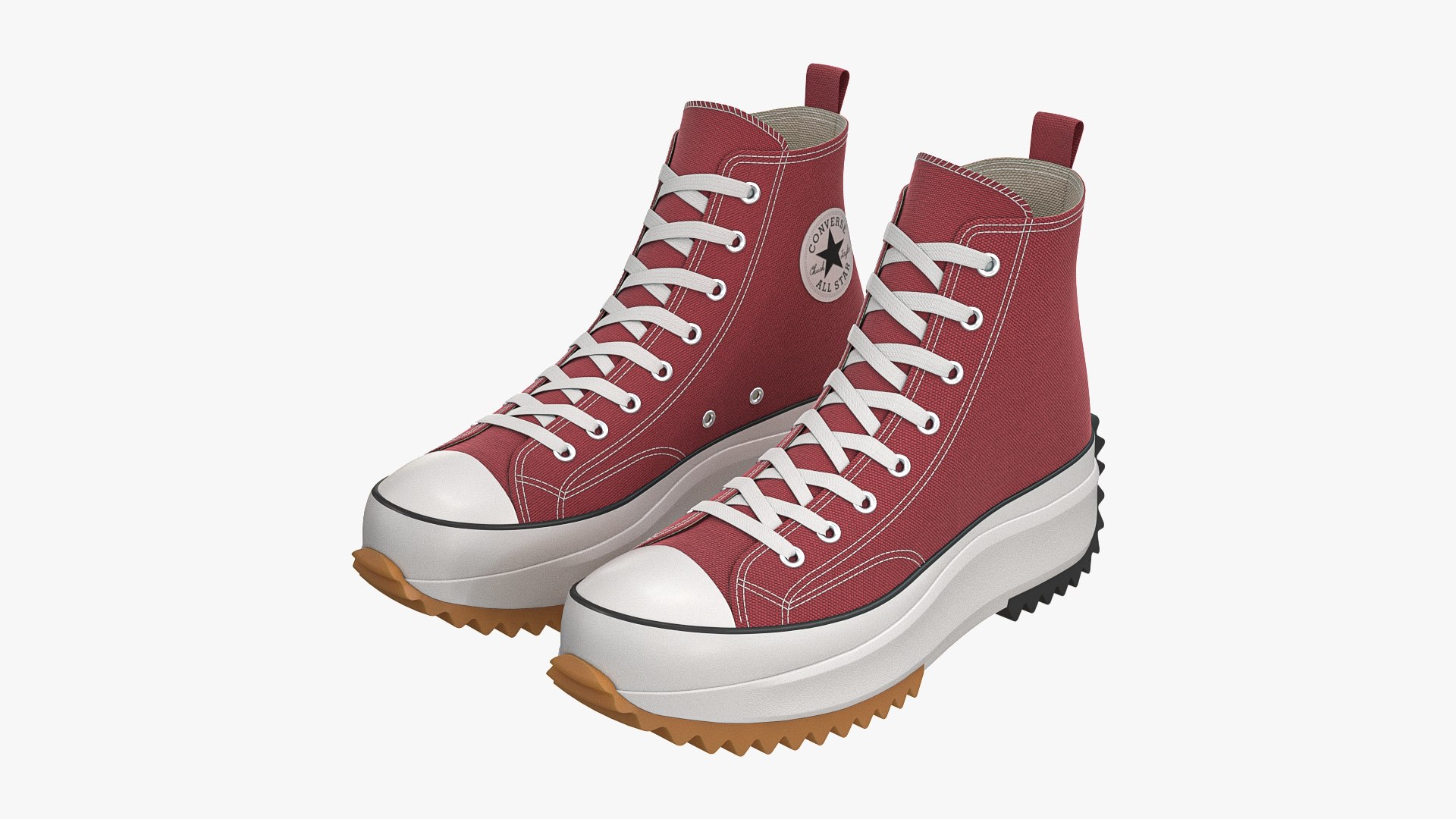 Converse Run Star Hike Platform High Top Red 3D model - TurboSquid 2130549