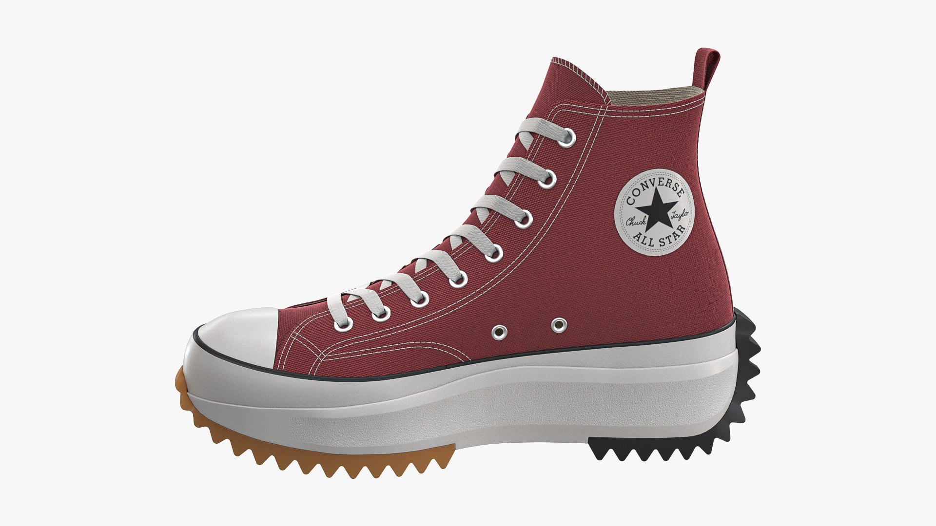 Converse Run Star Hike Platform High Top Red 3D model - TurboSquid 2130549