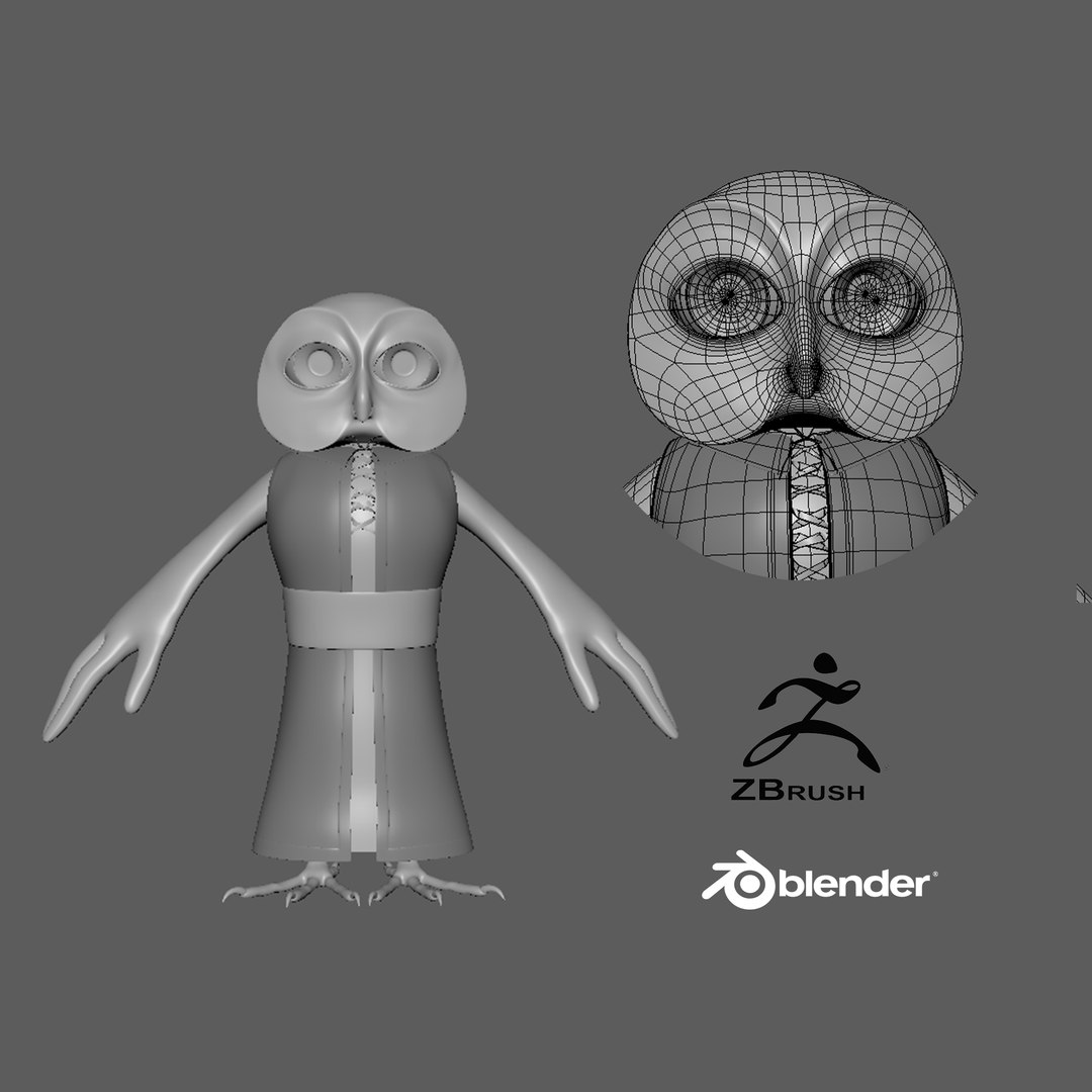 Cartoon Owl- base mesh model - TurboSquid 2183166