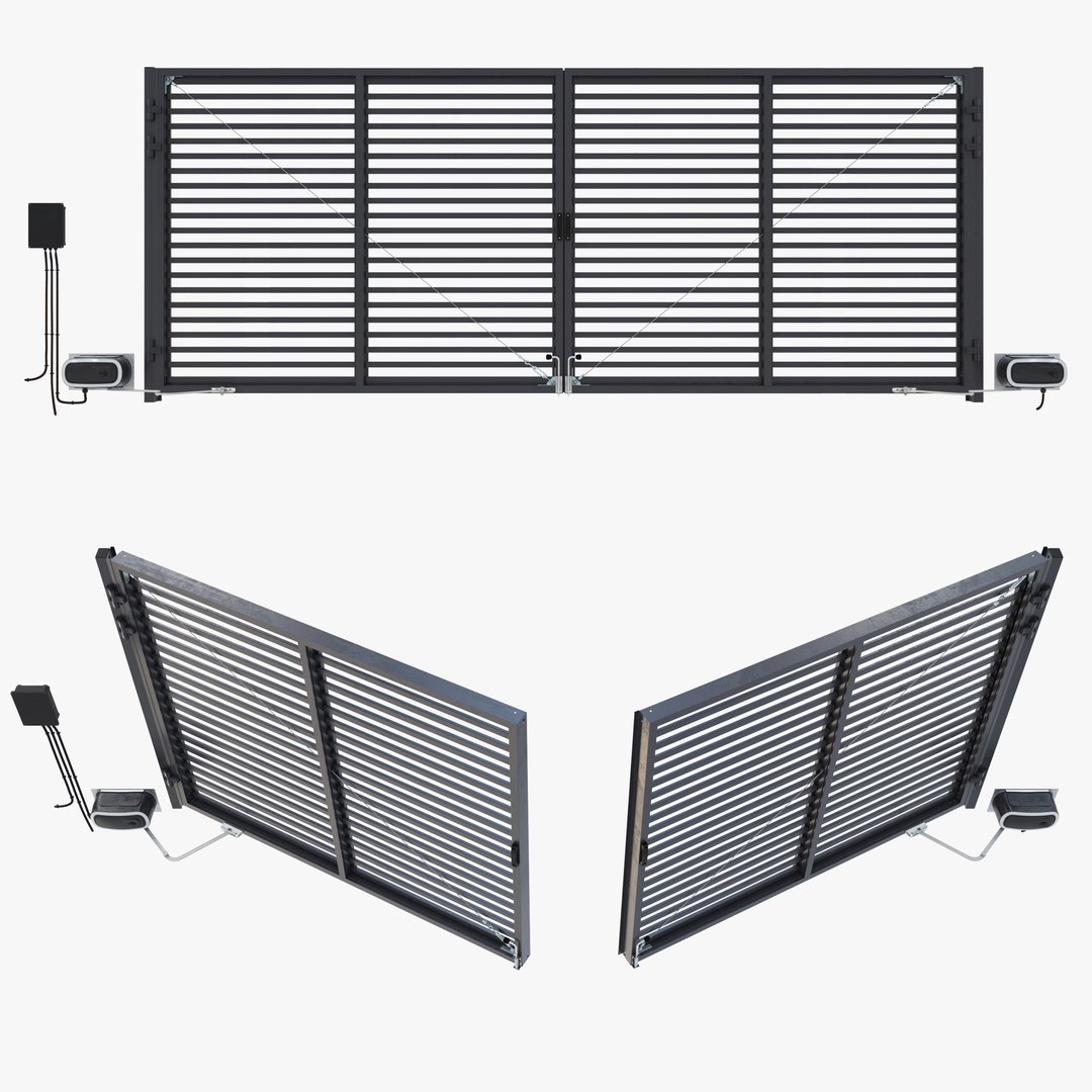 3D Swing Gates Opening Inwards - TurboSquid 2400466