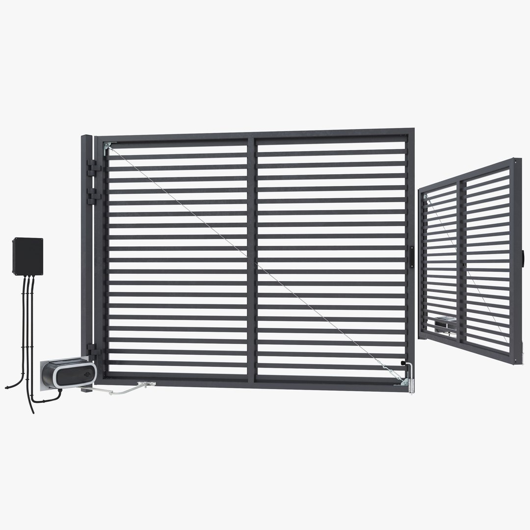 3D Swing Gates Opening Inwards - TurboSquid 2400466