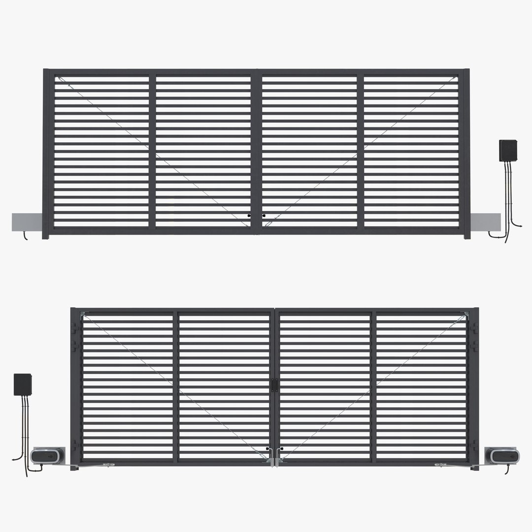 3D Swing Gates Opening Inwards - TurboSquid 2400466