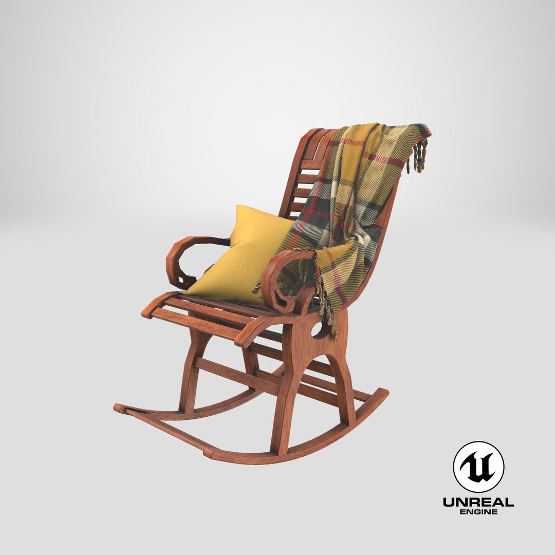 3D Rocking Chair With Textile Model - TurboSquid 2128472