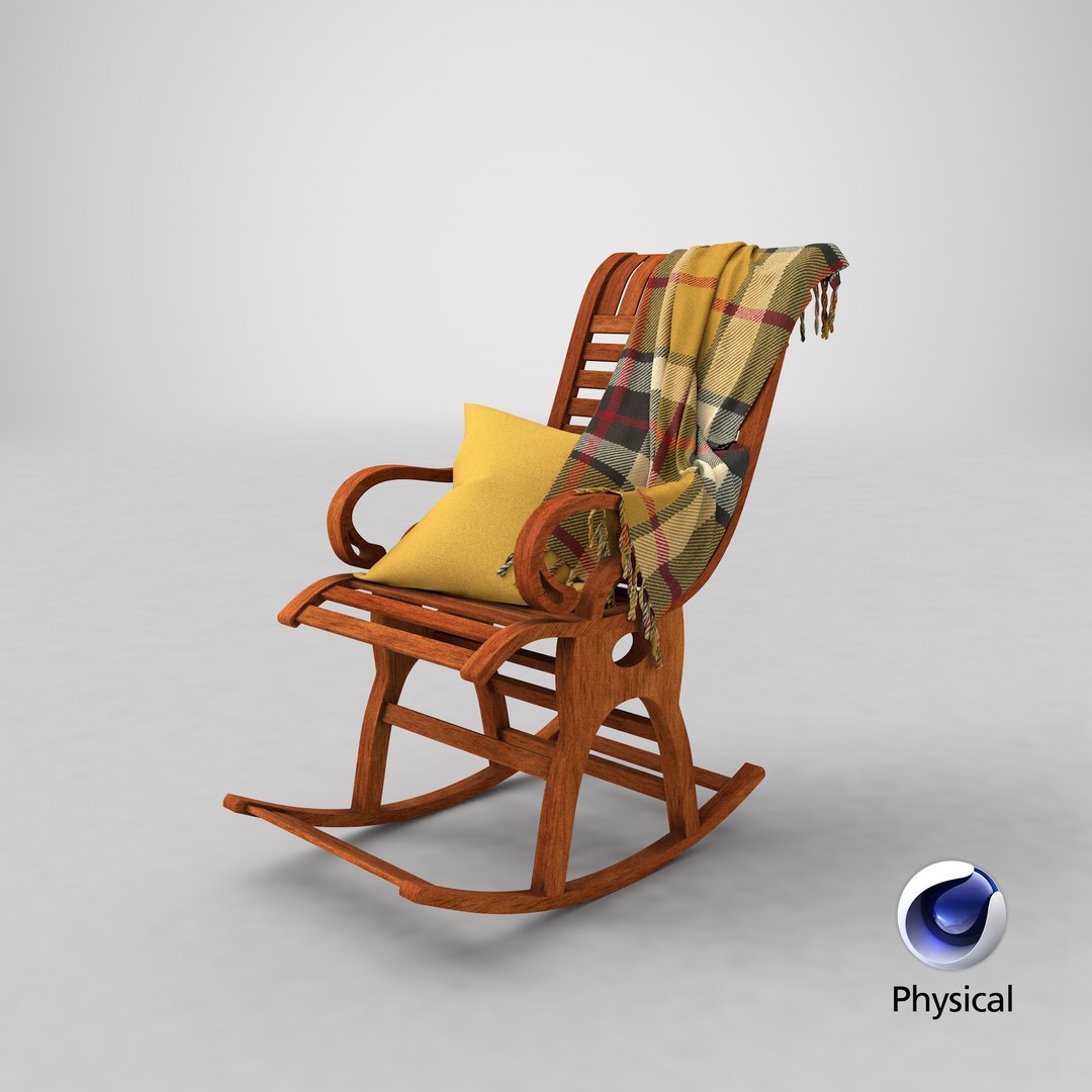 3D Rocking Chair With Textile Model - TurboSquid 2128472
