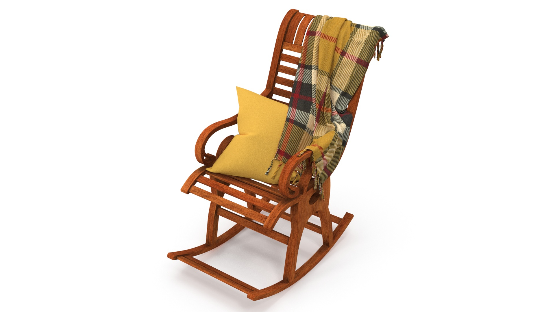 3D Rocking Chair With Textile Model - TurboSquid 2128472