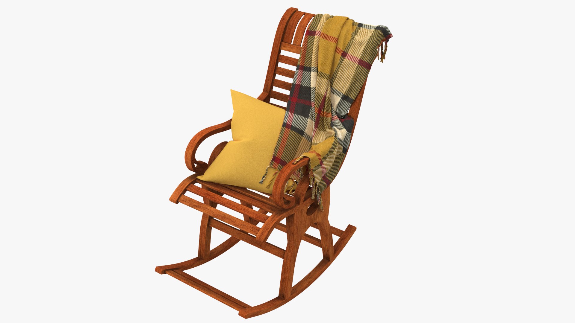 3D Rocking Chair With Textile Model - TurboSquid 2128472