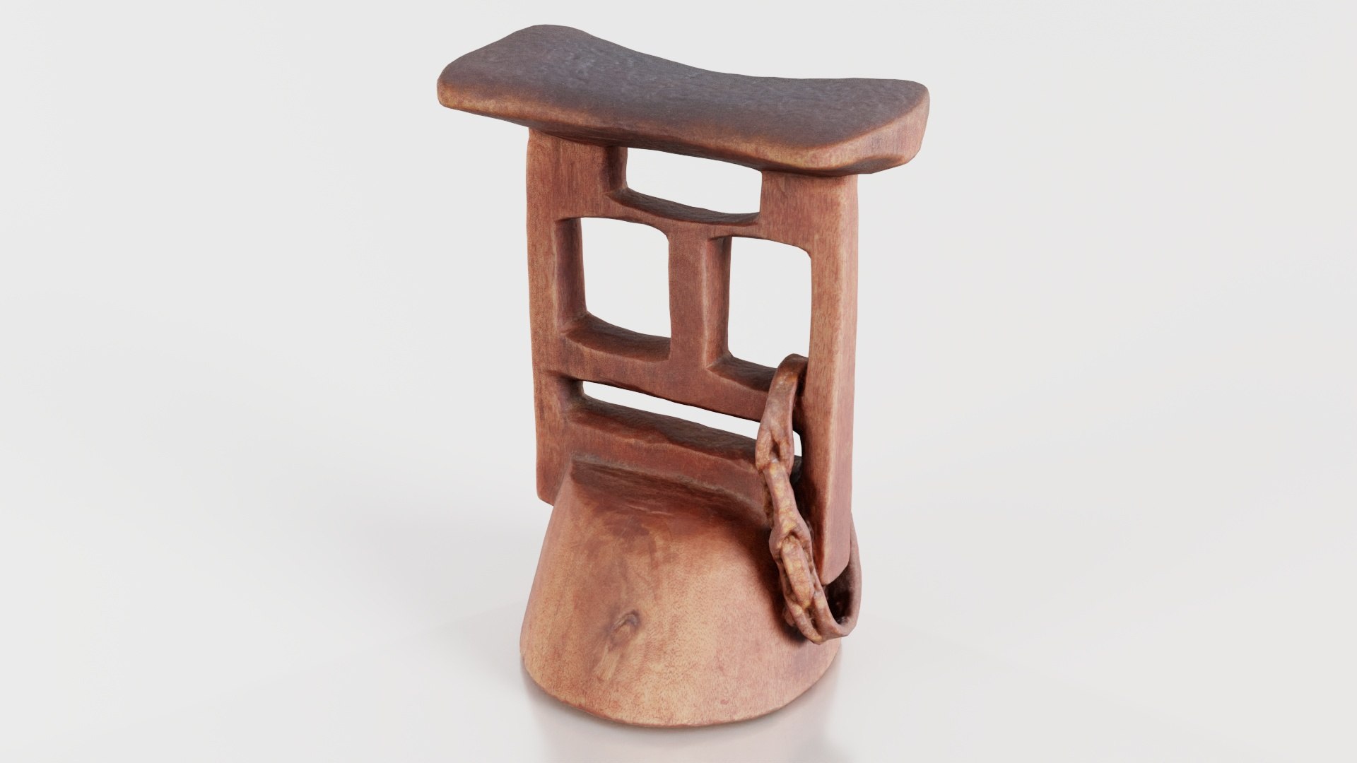 3D Headrest Africa Wood Furniture Prop 10 Remastered - TurboSquid 2363257