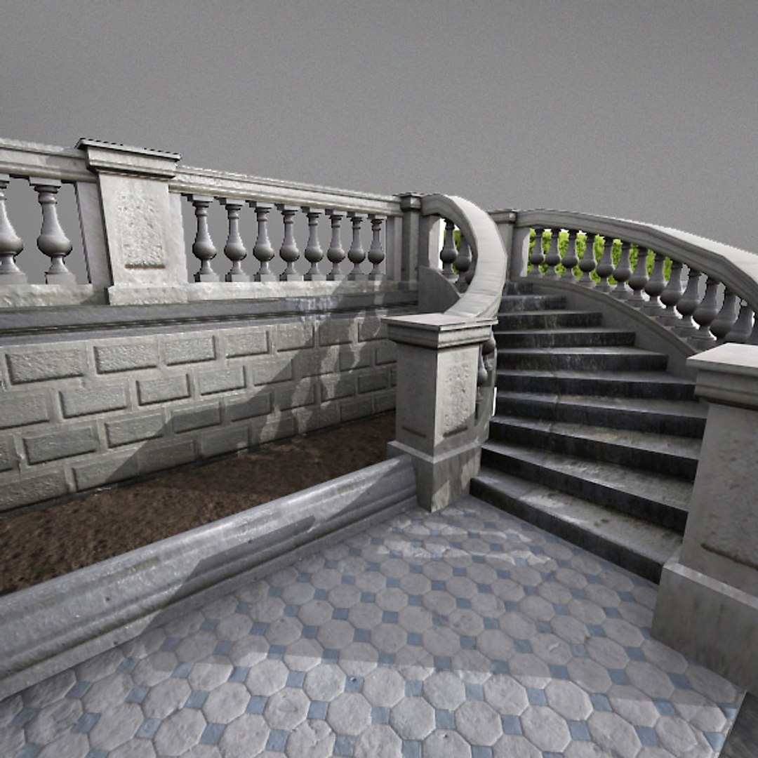 Classical Stone Stairs 3d Max