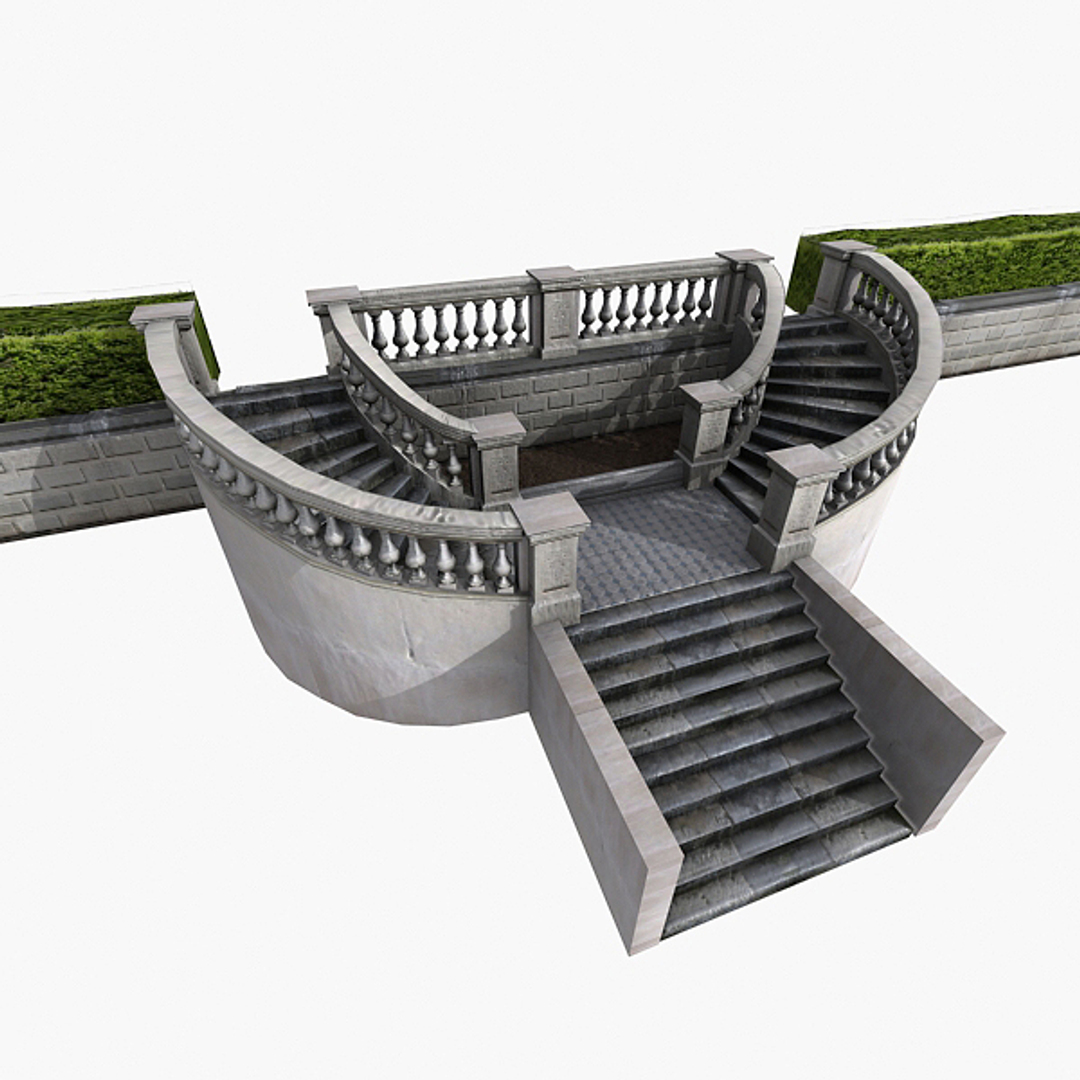 Classical Stone Stairs 3d Max
