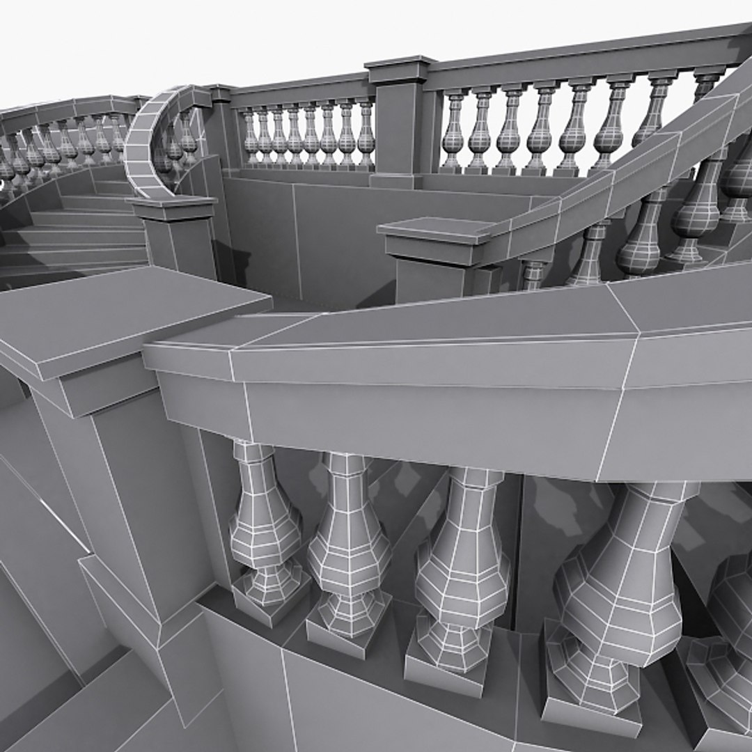 Classical Stone Stairs 3d Max